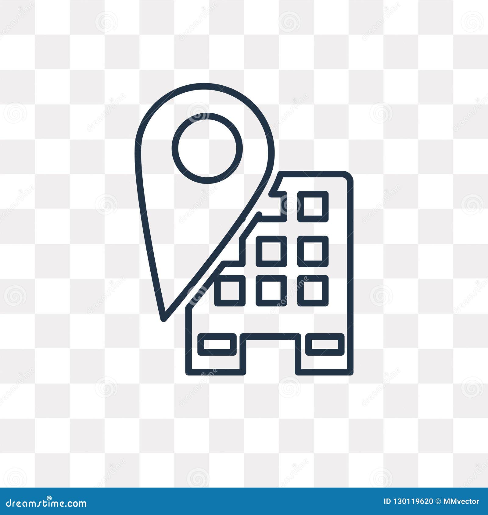 Icono Del Vector Del Lugar Aislado En El Fondo Transparente, Pla Linear ...