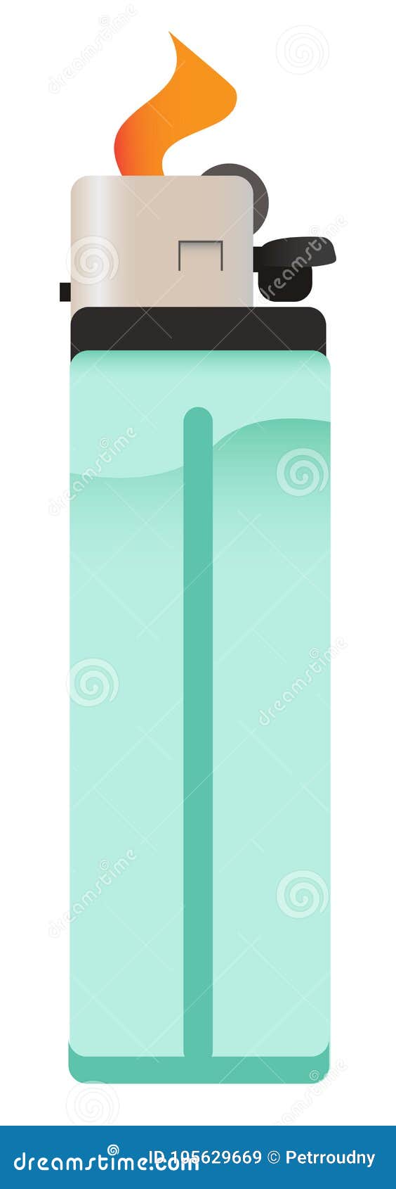 Icono Del Vector Del Mechero Con El Fuego Ilustración del Vector ...