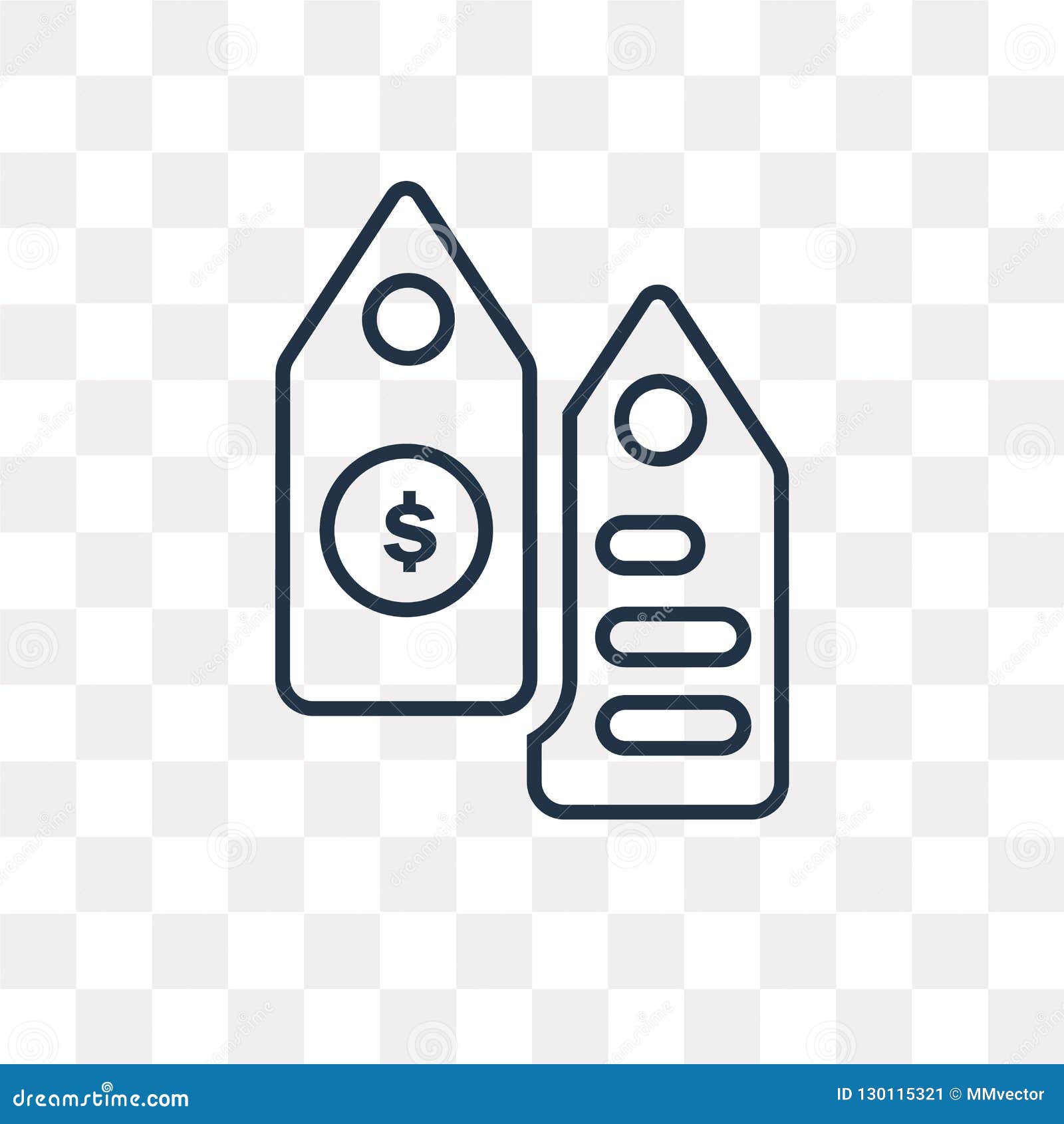 Icono Del Vector Del Precio Aislado En El Fondo Transparente, Linear ...