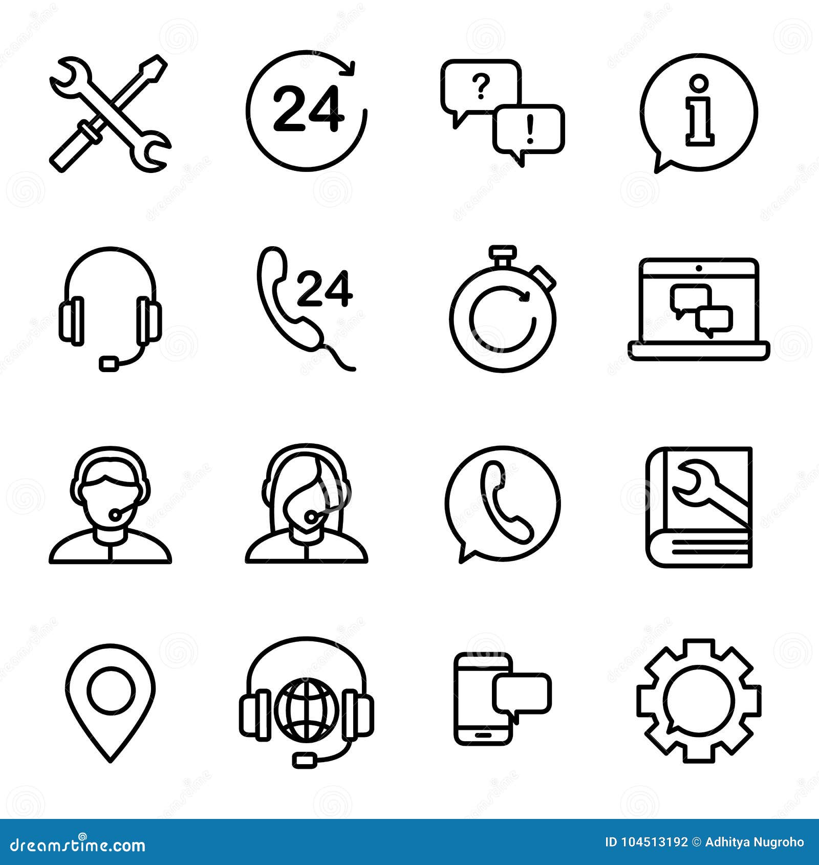 Icono Del Vector Del Servicio De Asistencia Ilustración del Vector ...