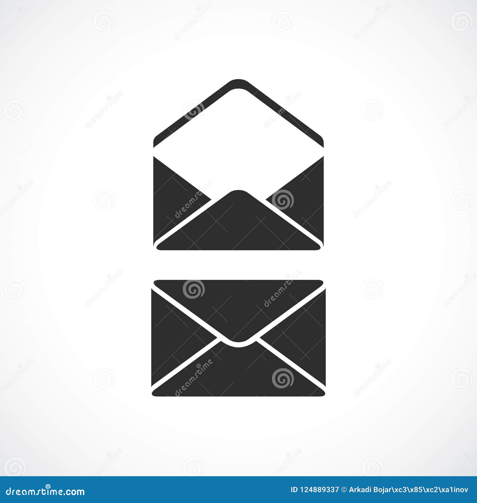 Icono del vector del sobre ilustración del vector. Ilustración de ...