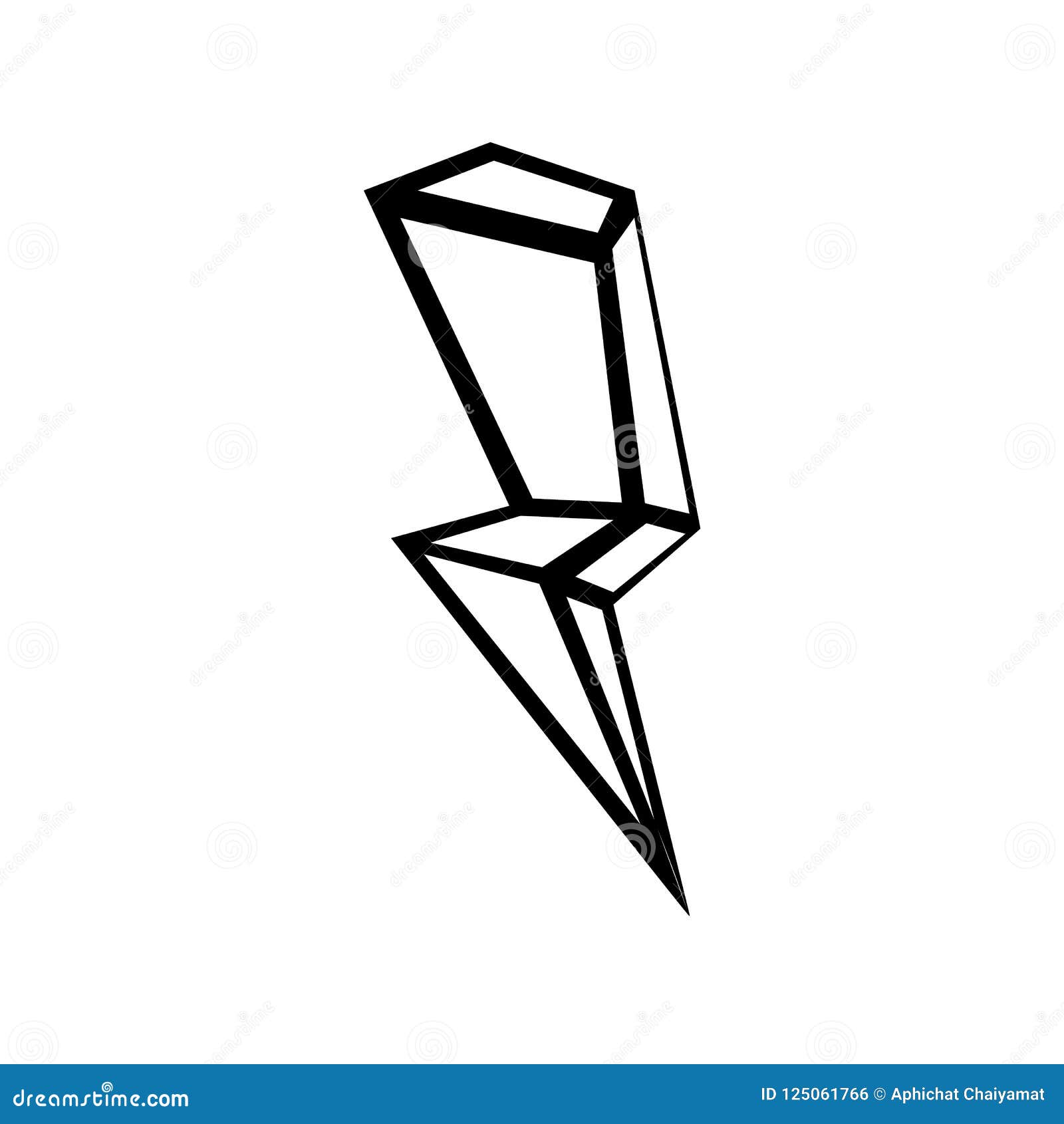 Icono Del Vector Del Trueno, Esquema Del Trueno Stock de ilustración ...