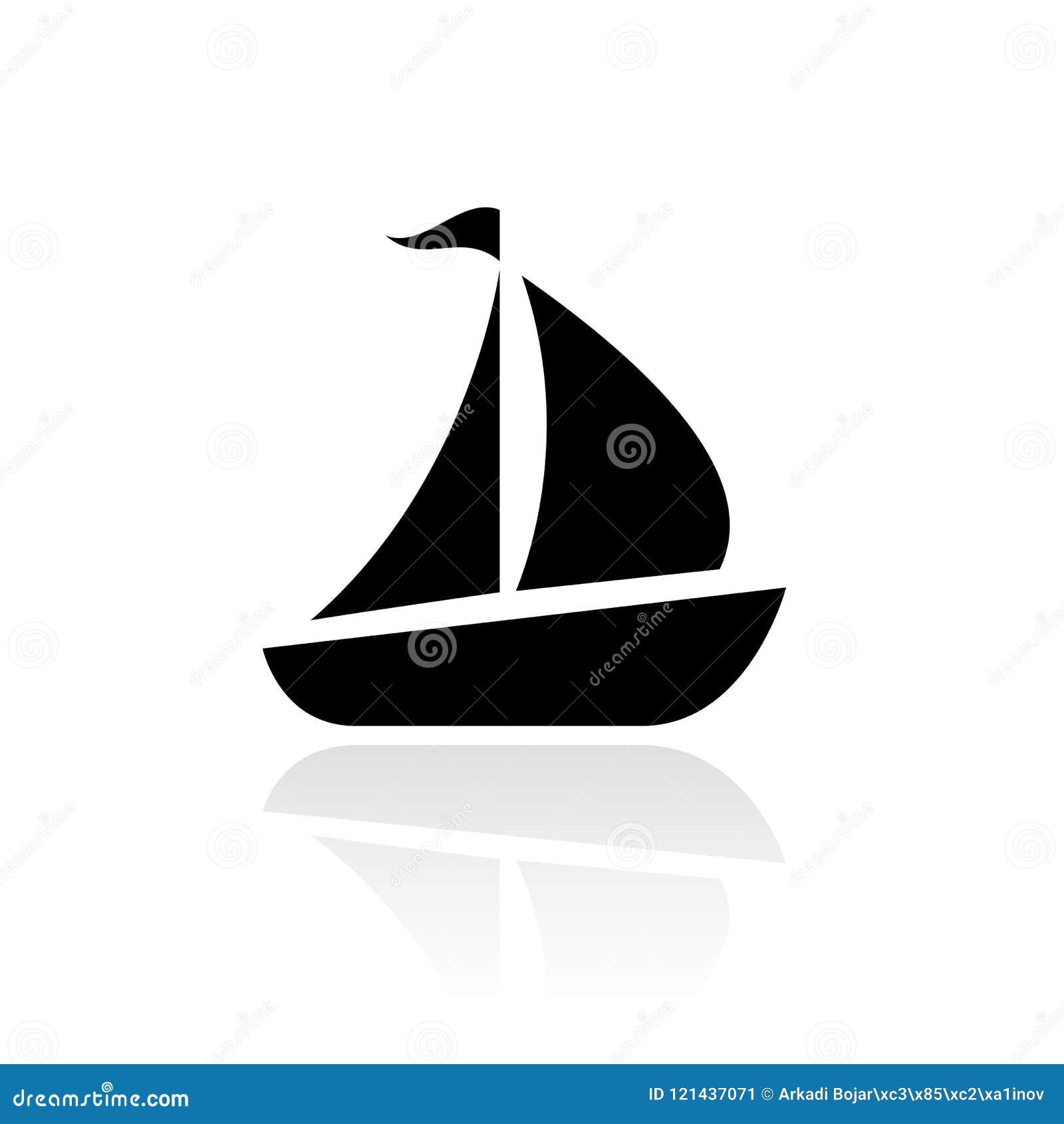 Icono Del Vector Del Velero Ilustración del Vector - Ilustración de ...