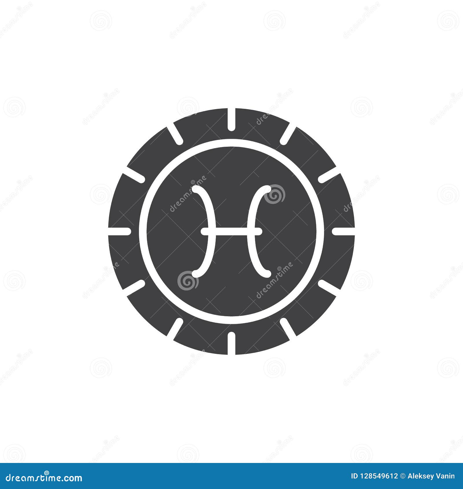 Icono Del Vector Del Zodiaco De Piscis Ilustración del Vector ...