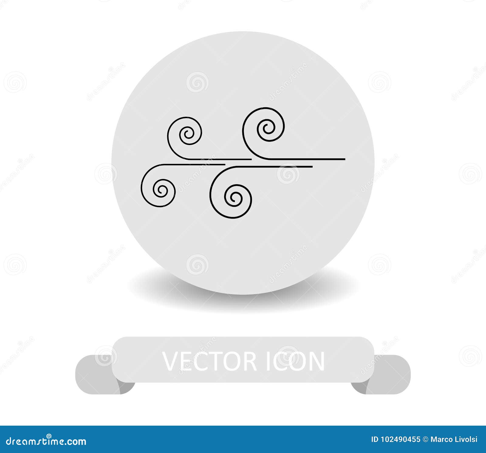 Icono del viento stock de ilustración. Ilustración de concepto - 102490455