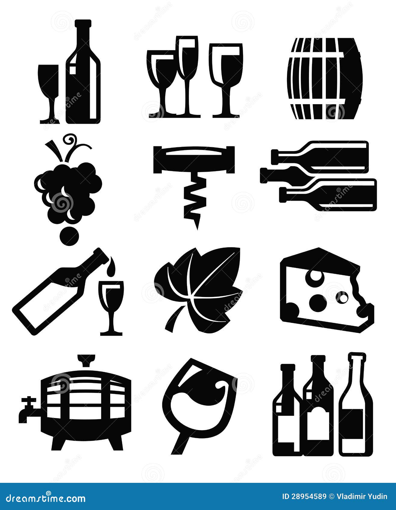 Icono del vino ilustración del vector. Ilustración de abrelatas - 28954589
