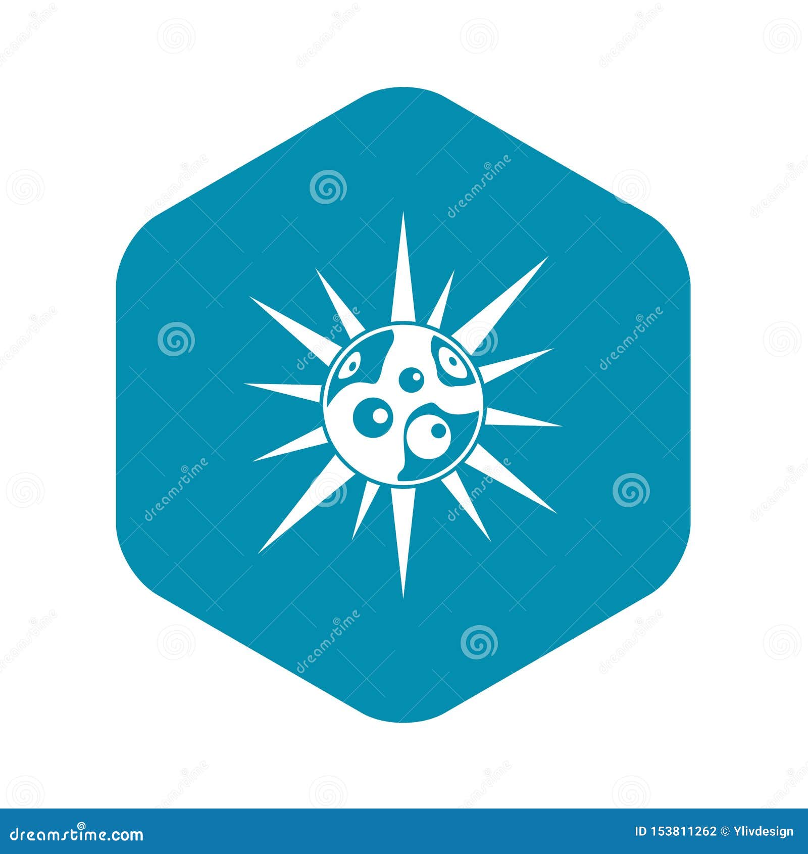 Icono Del Virus De La C?lula Redonda, Estilo Simple Ilustración del Vector - Ilustración de ...