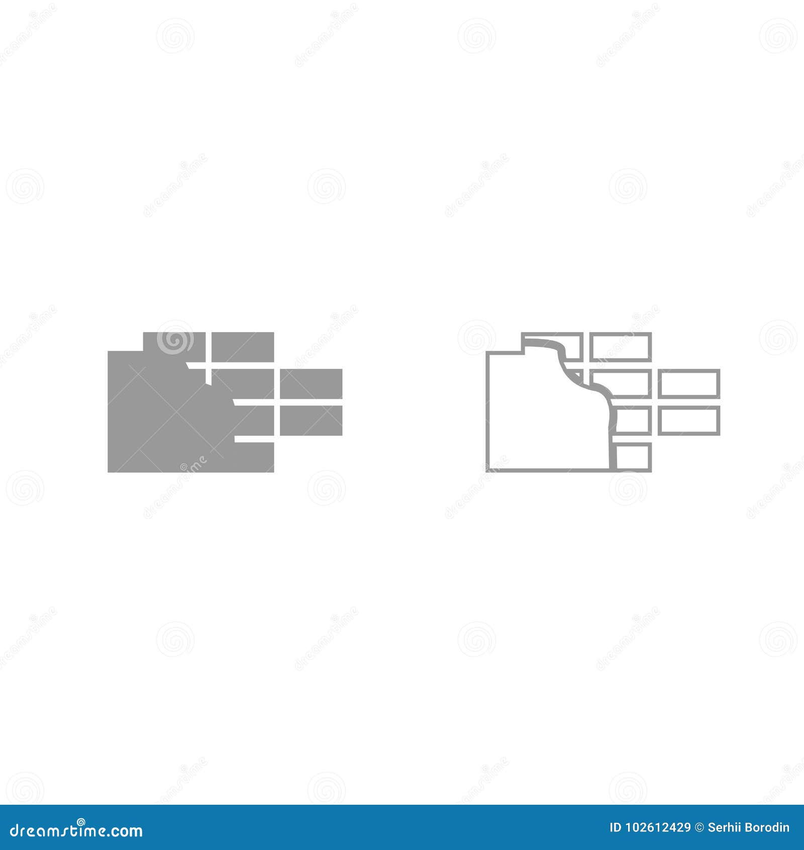 Icono Determinado Del Gris De La Pared Ilustración del Vector ...