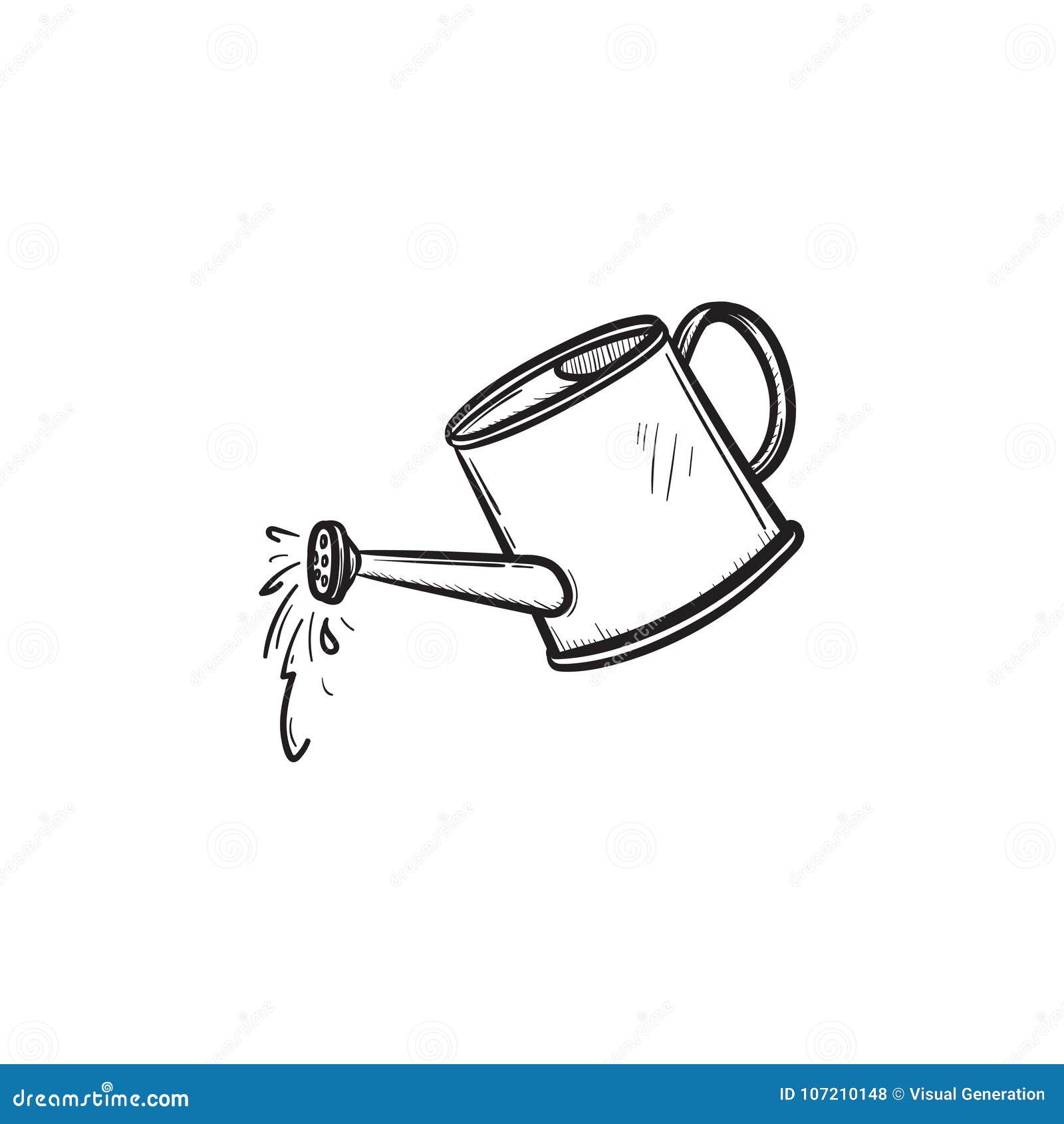 Icono Dibujado Mano Del Bosquejo De La Regadera Ilustración del Vector ...