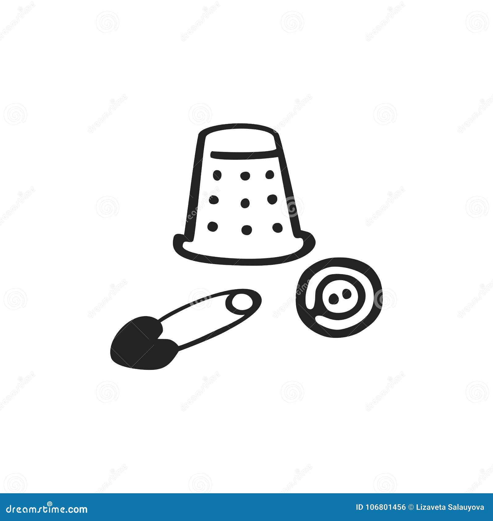 Icono Dibujado Mano Del Vector Del Dedal Ilustración del Vector ...