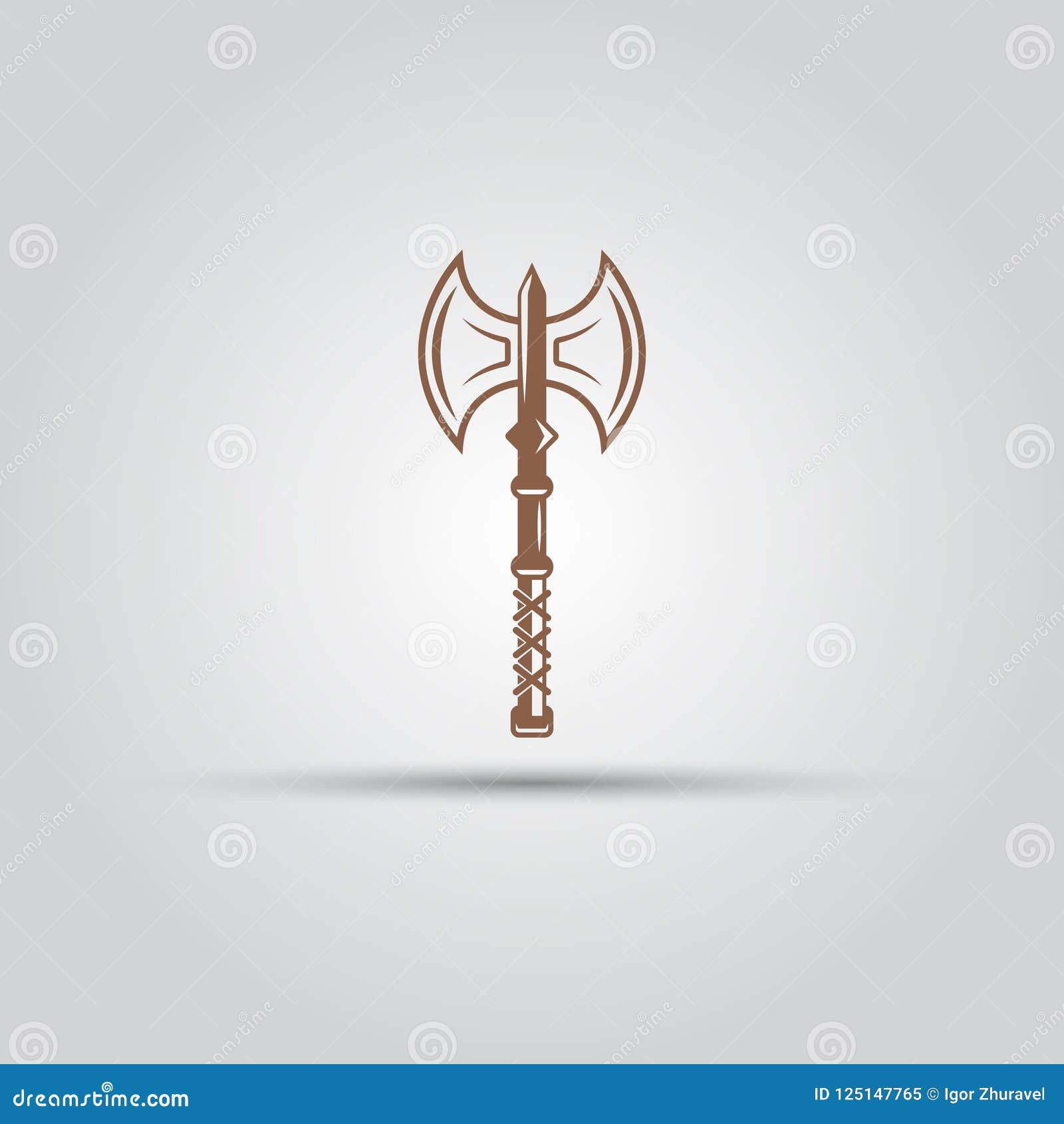 Icono Echado a Un Lado Doble Del Vector Del Hacha De Viking Ilustración ...