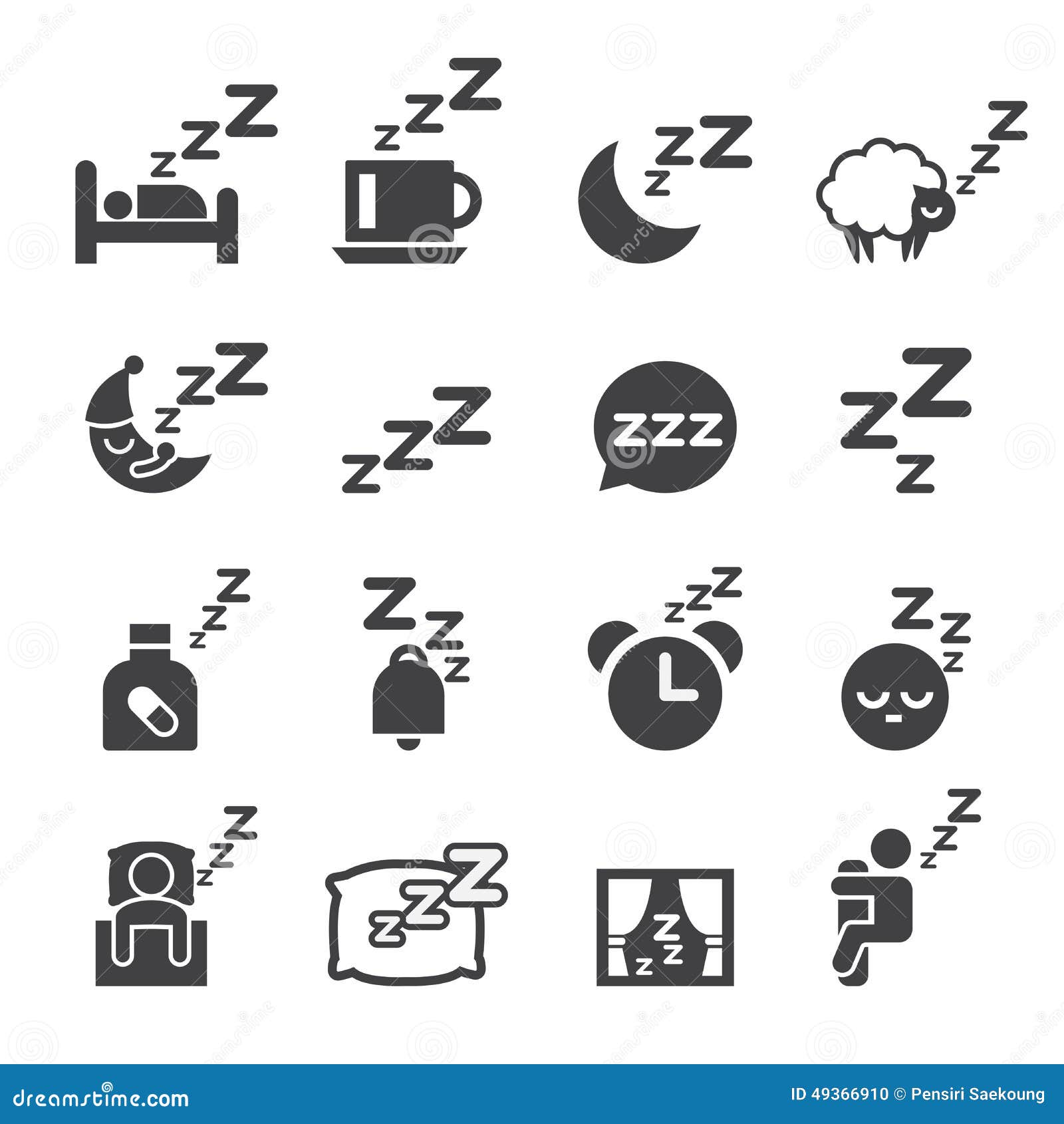 Icono el dormir ilustración del vector. Ilustración de noche - 49366910