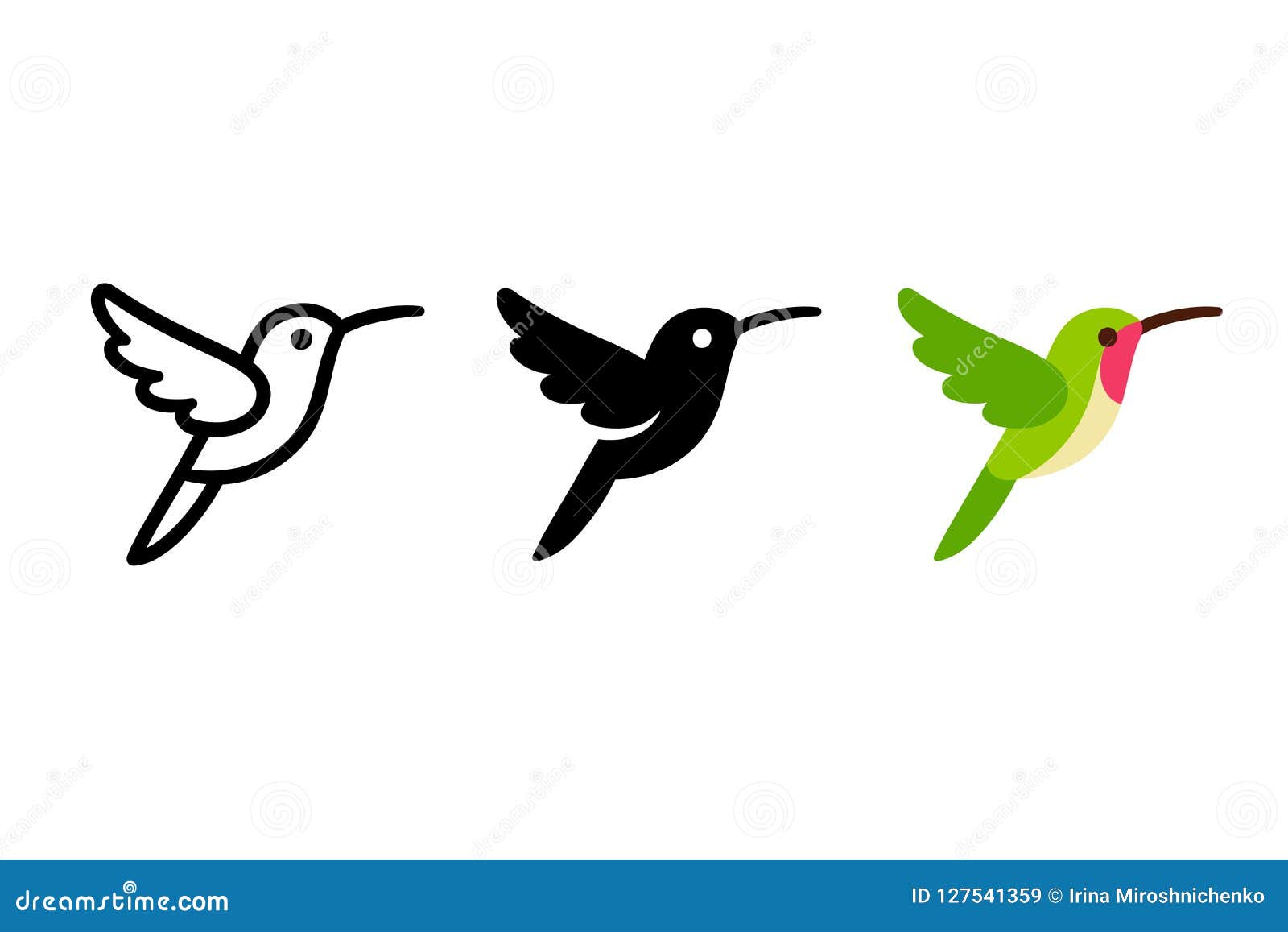 Icono Estilizado Del Colibrí Ilustración del Vector - Ilustración de ...