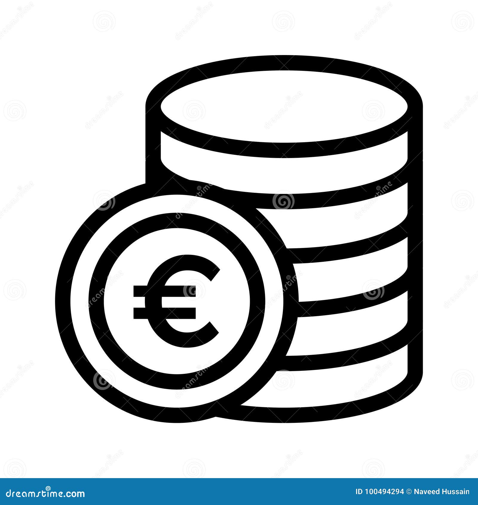 Icono euro de la moneda ilustración del vector. Ilustración de pila ...