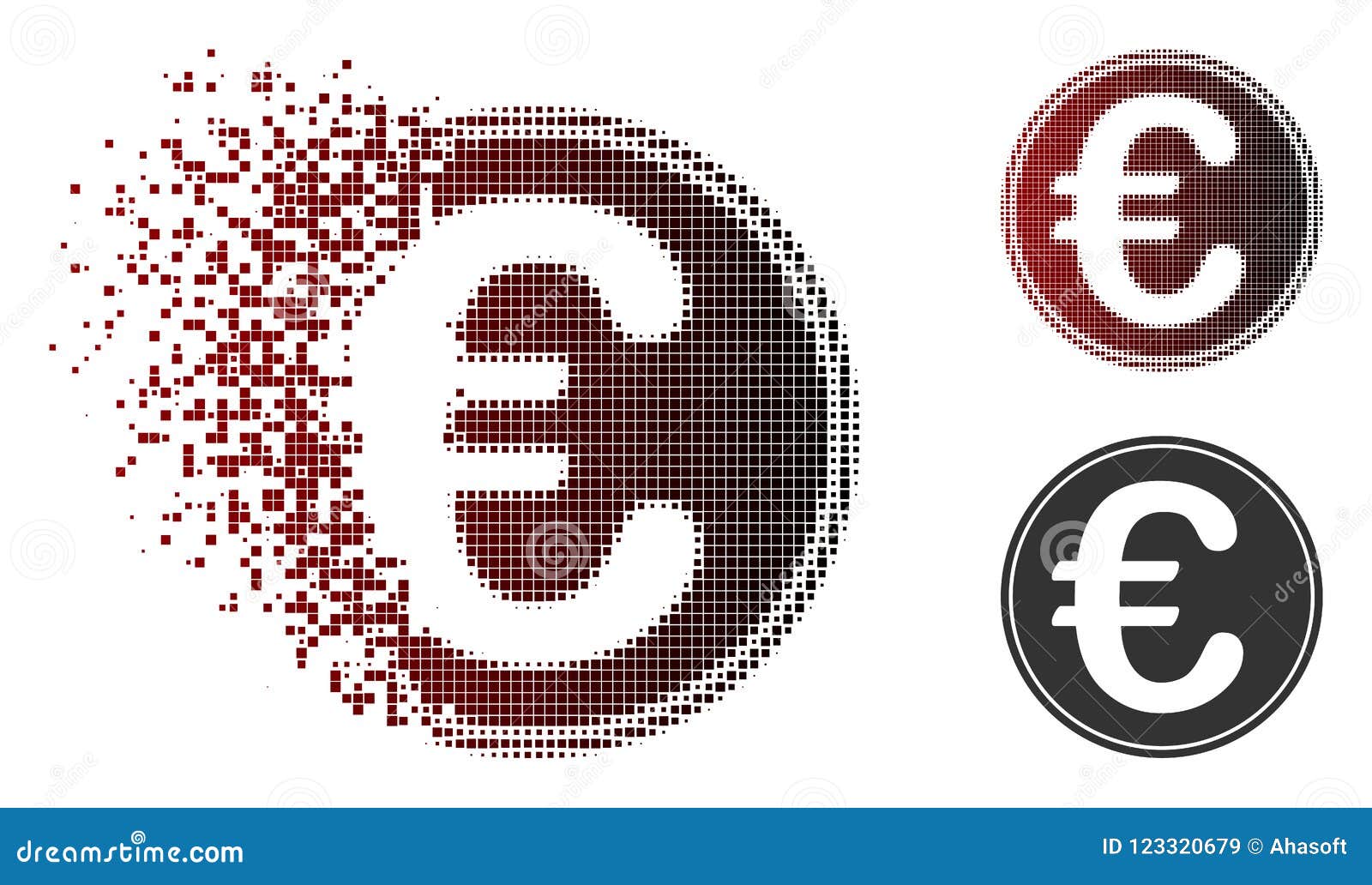 Icono Euro De Semitono Fracturado De La Moneda Del Pixel Ilustración ... Icono Euro De Semitono Fracturado De La Moneda Del Pixel Ilustración ...