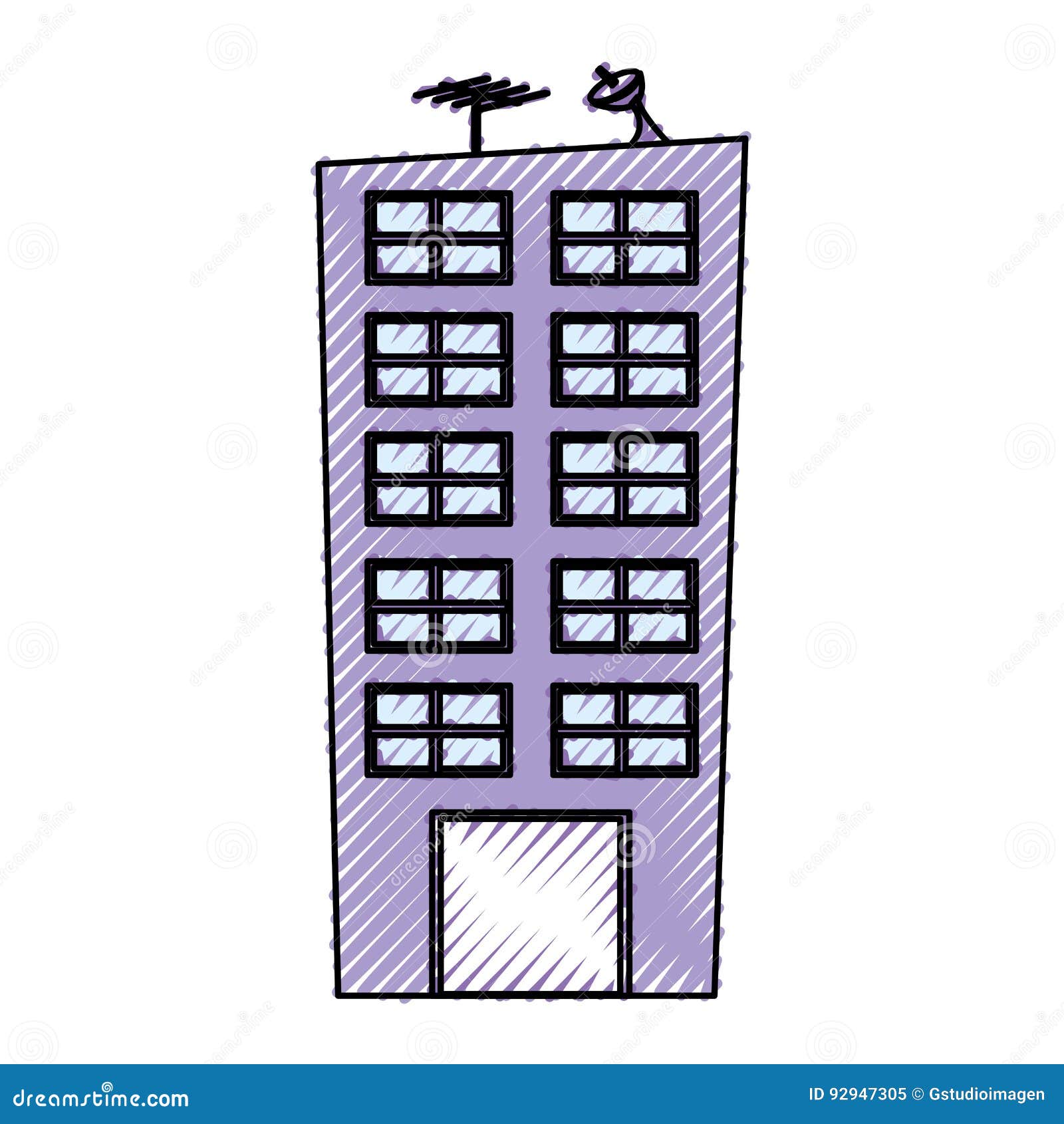 Icono Exterior Del Dibujo Del Edificio Ilustración del Vector ...