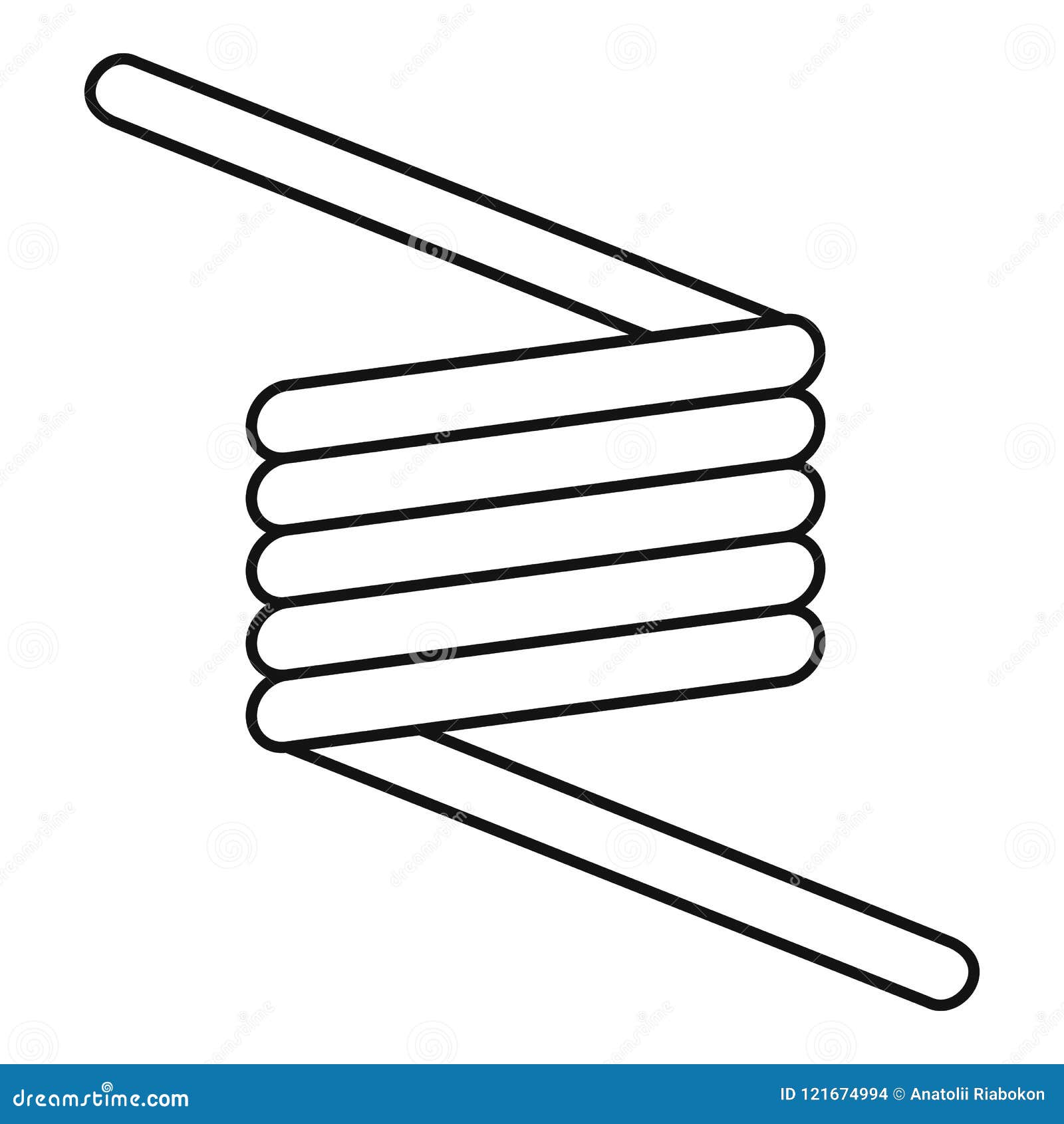 Icono Flexible Del Cable De La Primavera, Estilo Del Esquema ...