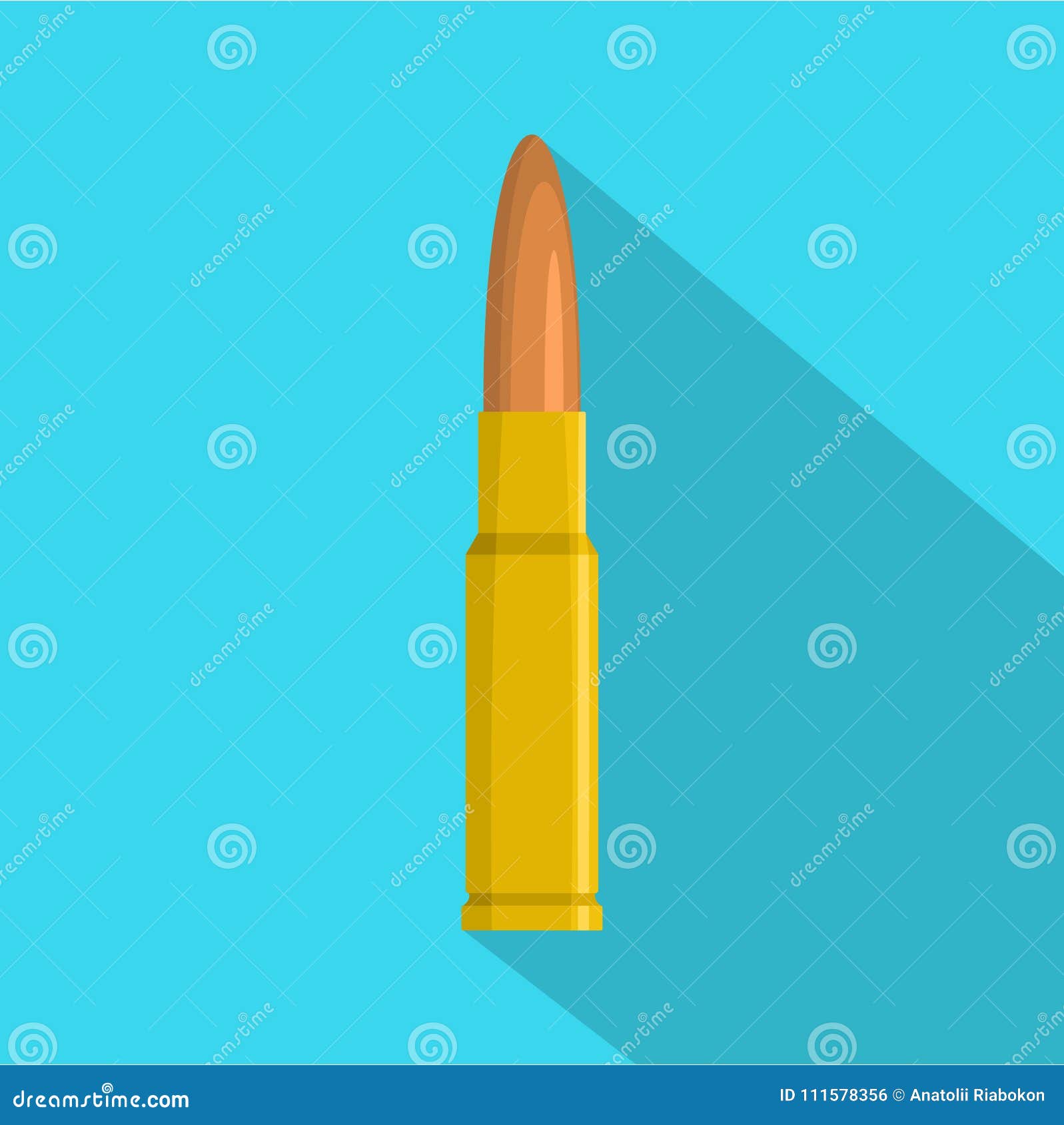 Icono Grande De La Bala, Estilo Plano Ilustración del Vector ...