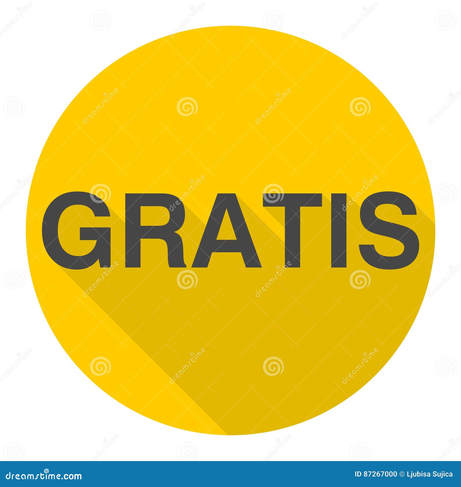 Icono Gratuito Con La Sombra Larga Ilustración del Vector - Ilustración ...