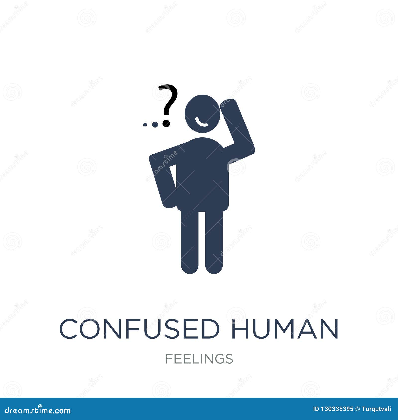 Icono Humano Confuso Icono Humano Confuso Del Vector Plano De Moda En W ...