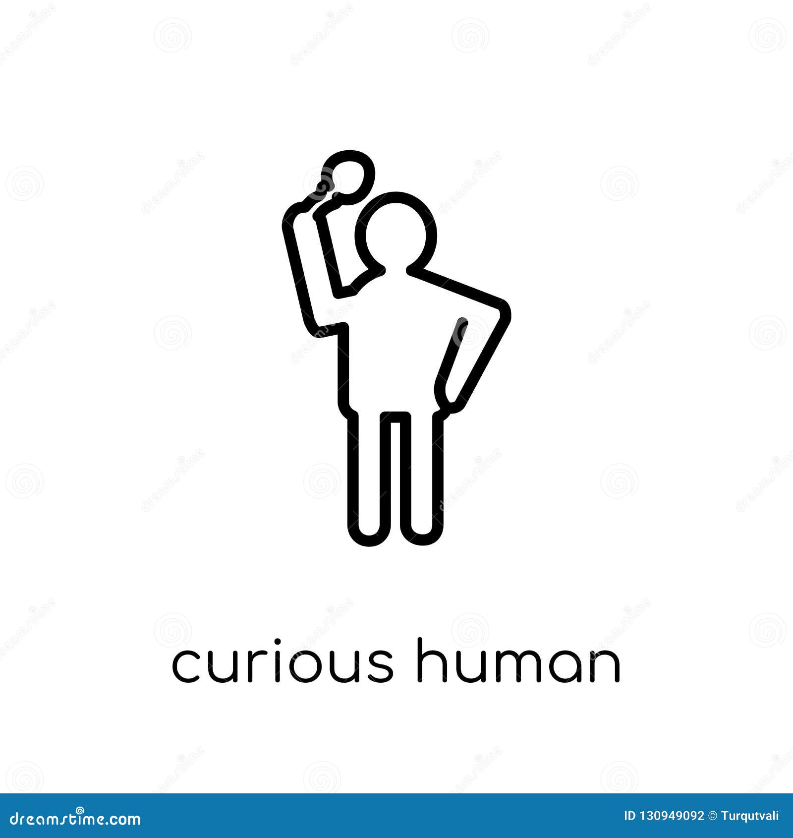 Icono Humano Curioso Ronquido Curioso Del Vector Linear Plano Moderno ...