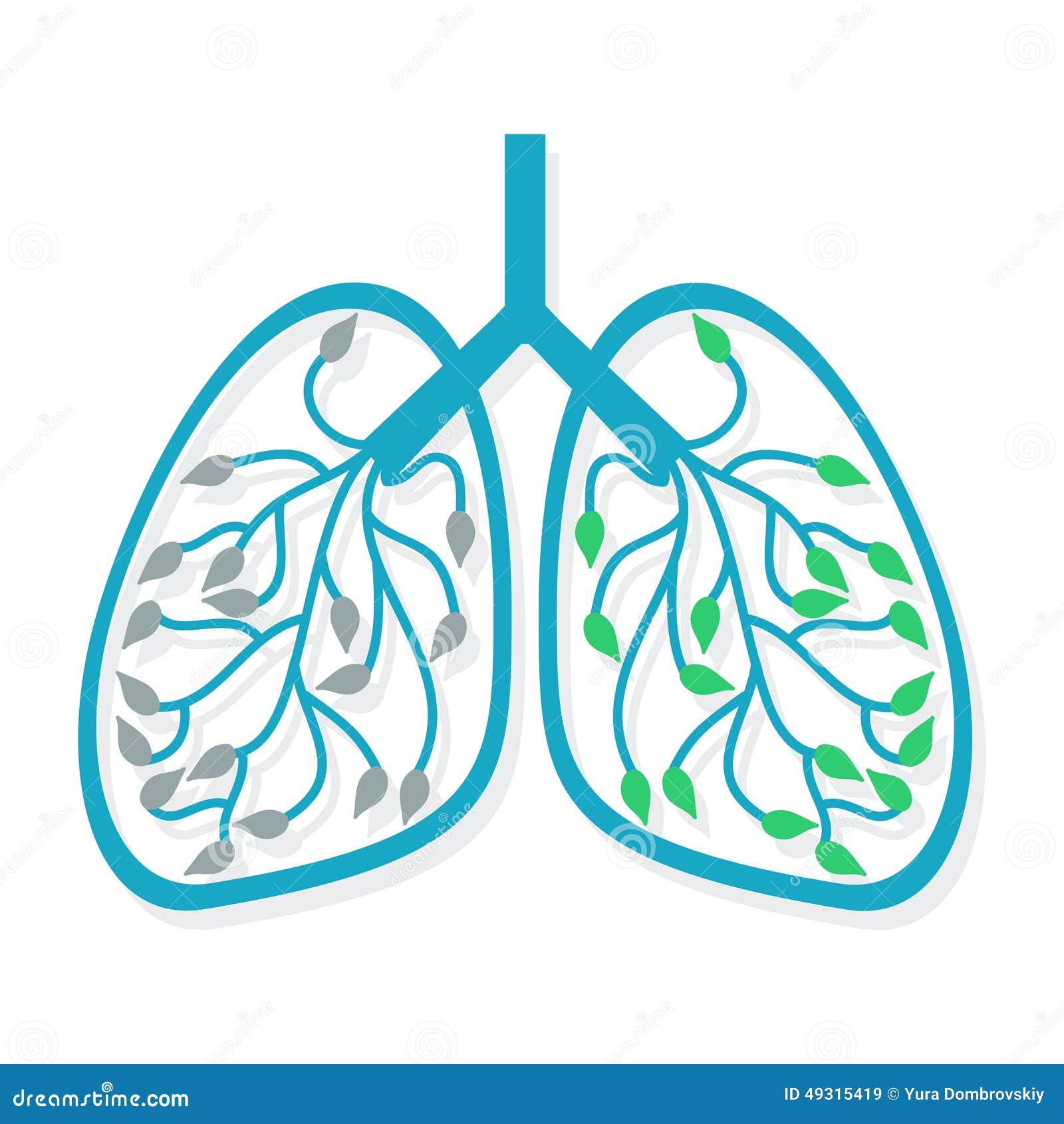 Icono humano del pulmón ilustración del vector. Ilustración de ...