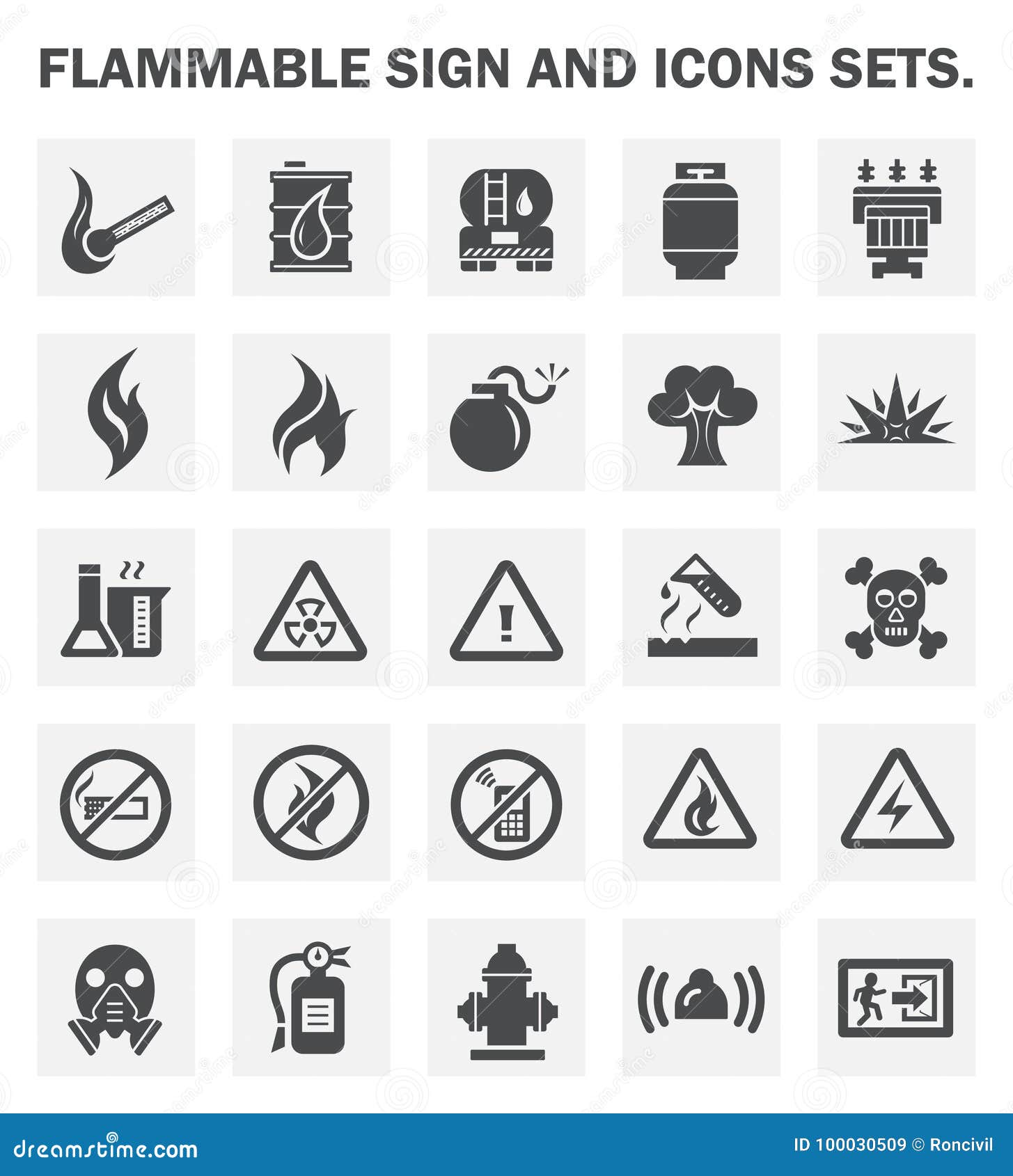 Icono inflamable ilustración del vector. Ilustración de conjunto ...