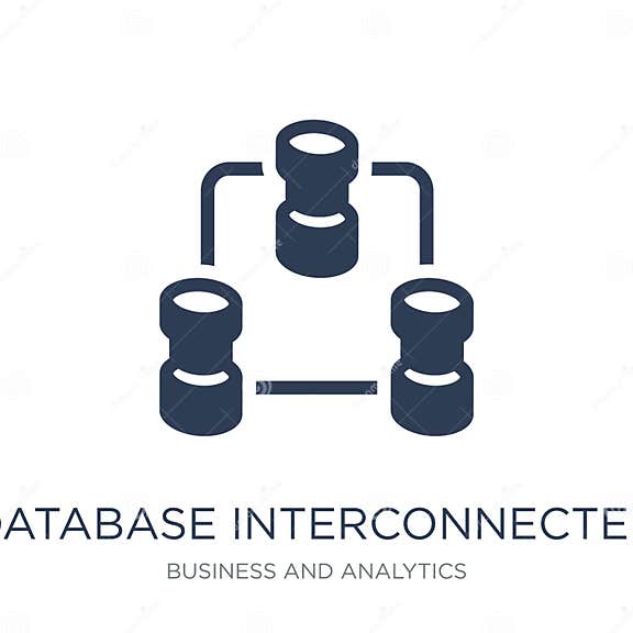 Icono Interconectado Base De Datos Base De Datos Plana De Moda Interc ...
