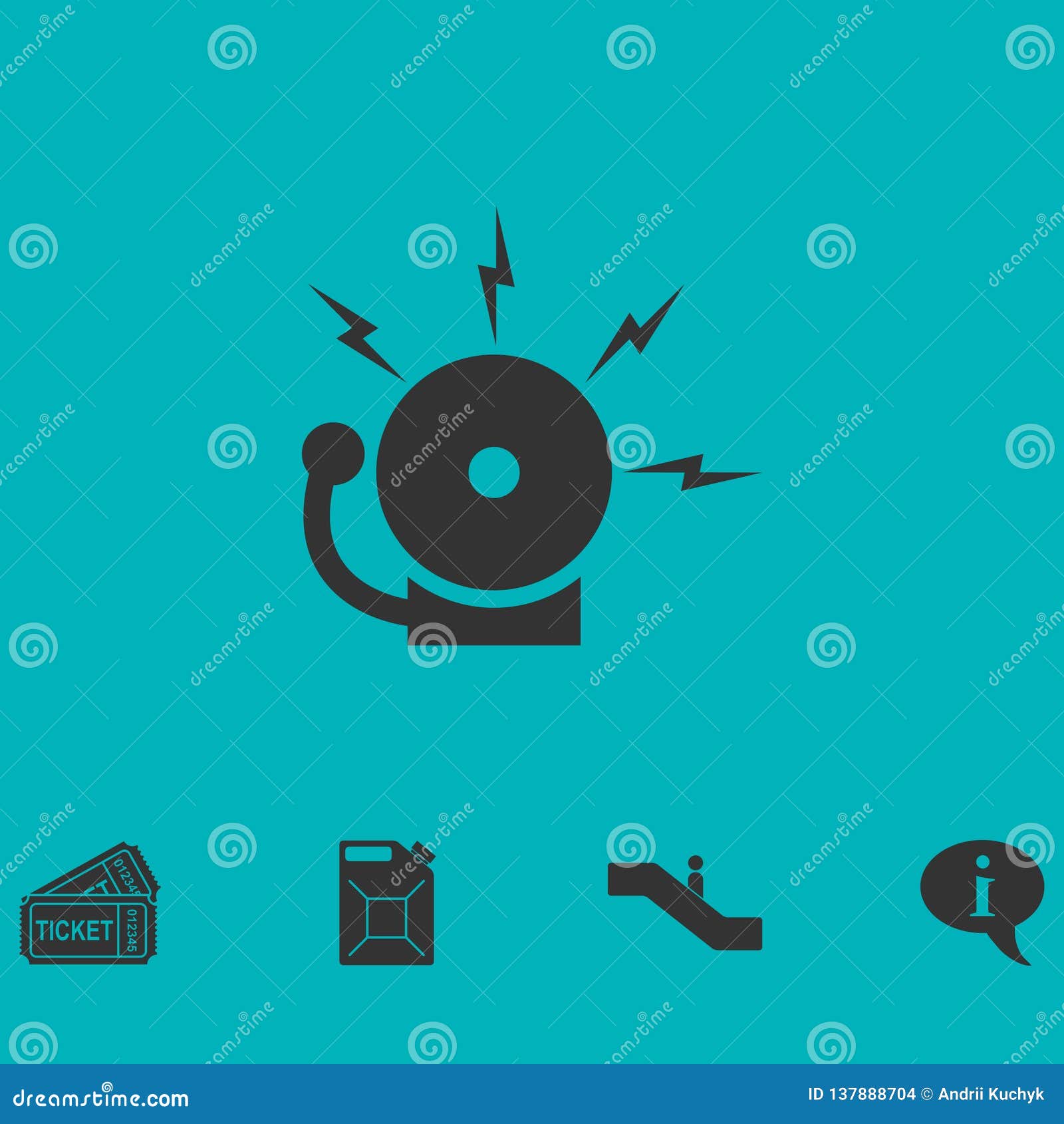 Icono La Alarma De Incendio Plano Ilustración del Vector - Ilustración ...