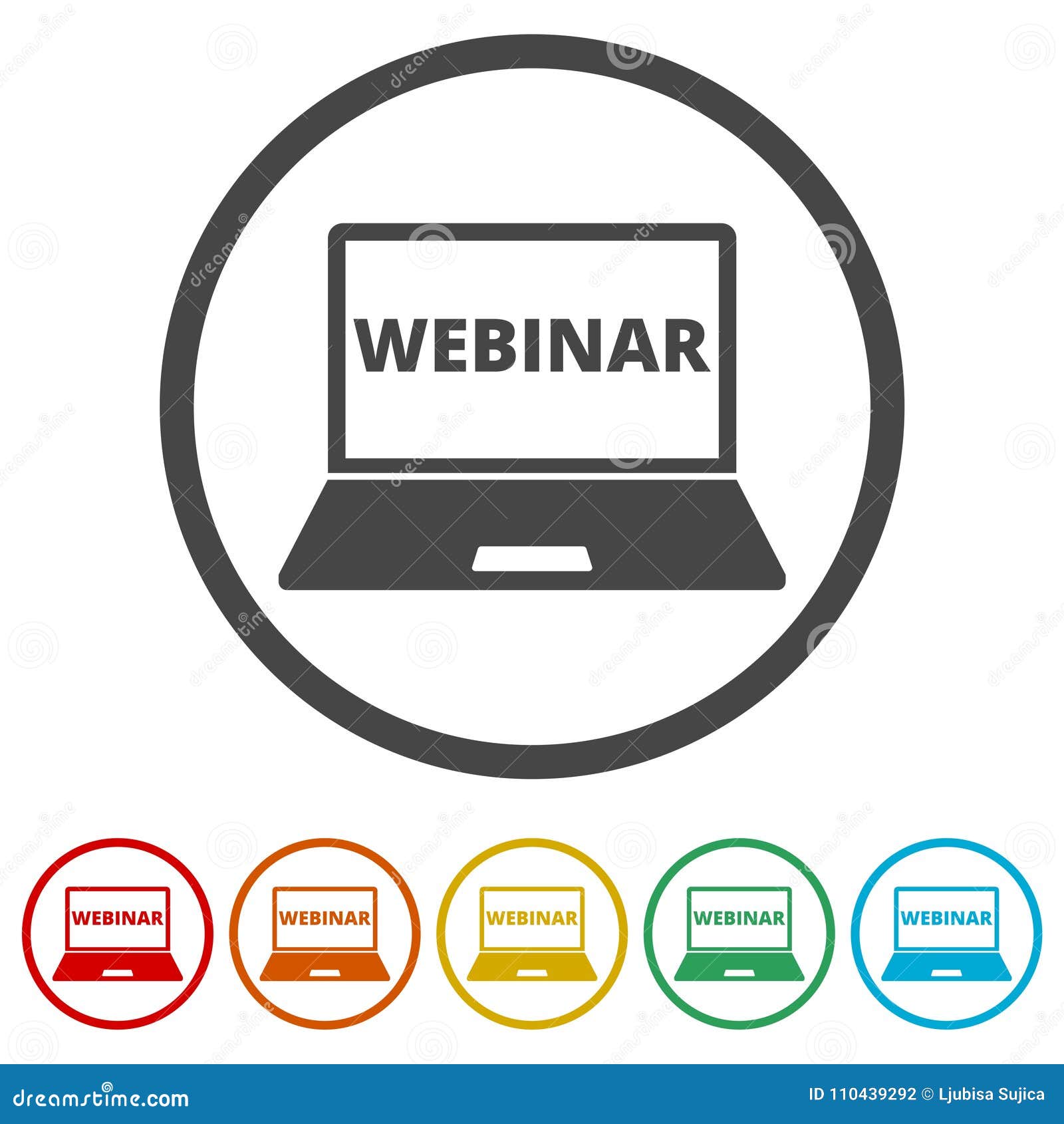 Icono Largo De Webinar, 6 Colores Incluidos Ilustración del Vector ...