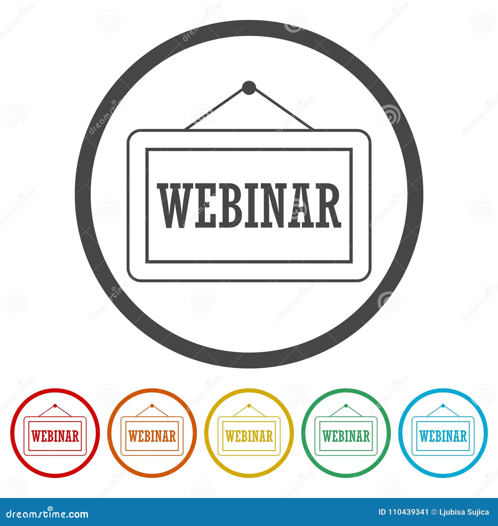 Icono Largo De Webinar, 6 Colores Incluidos Ilustración del Vector ...