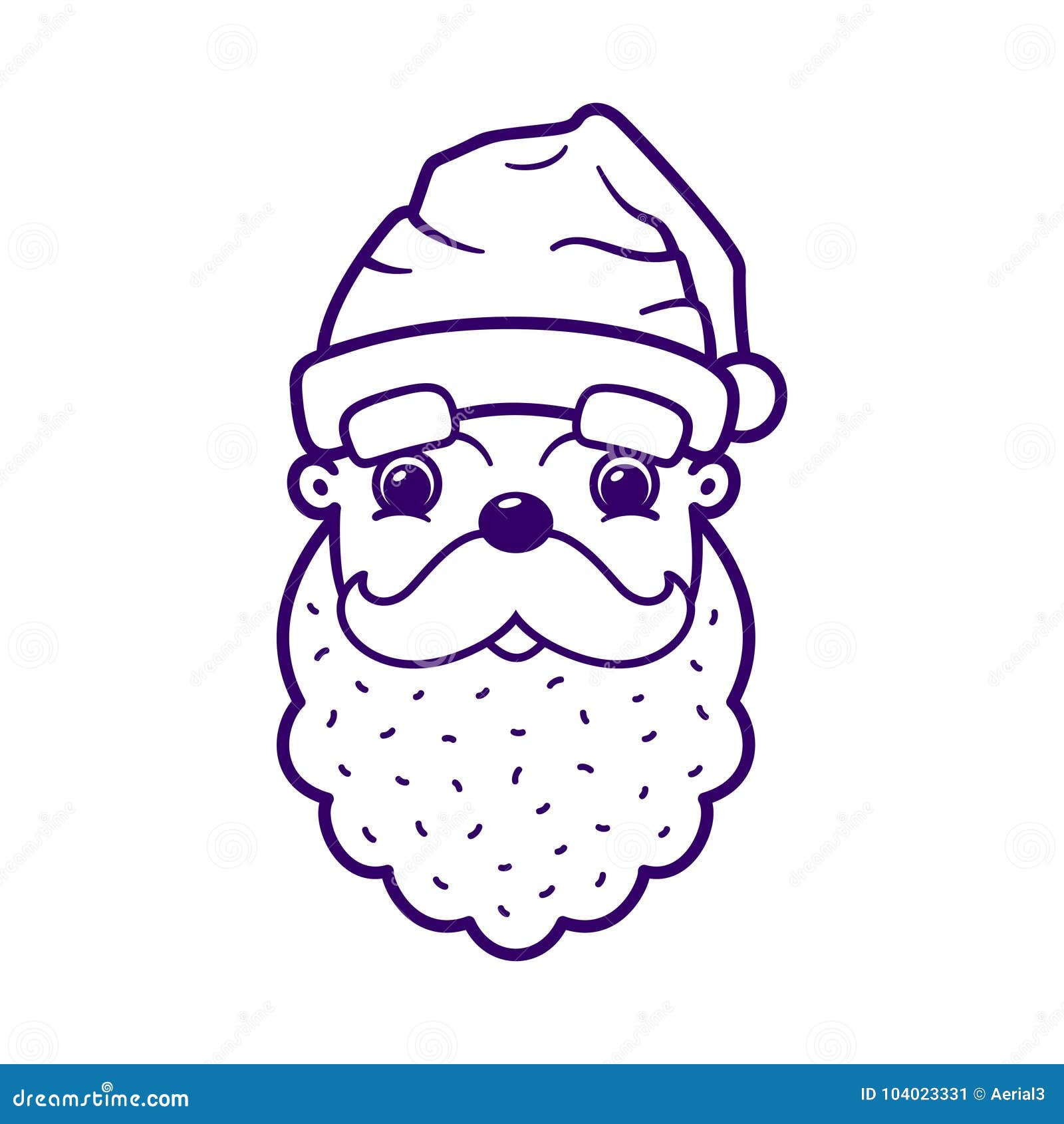 Icono Lindo De La Cara De Santa Claus Ilustración del Vector ...