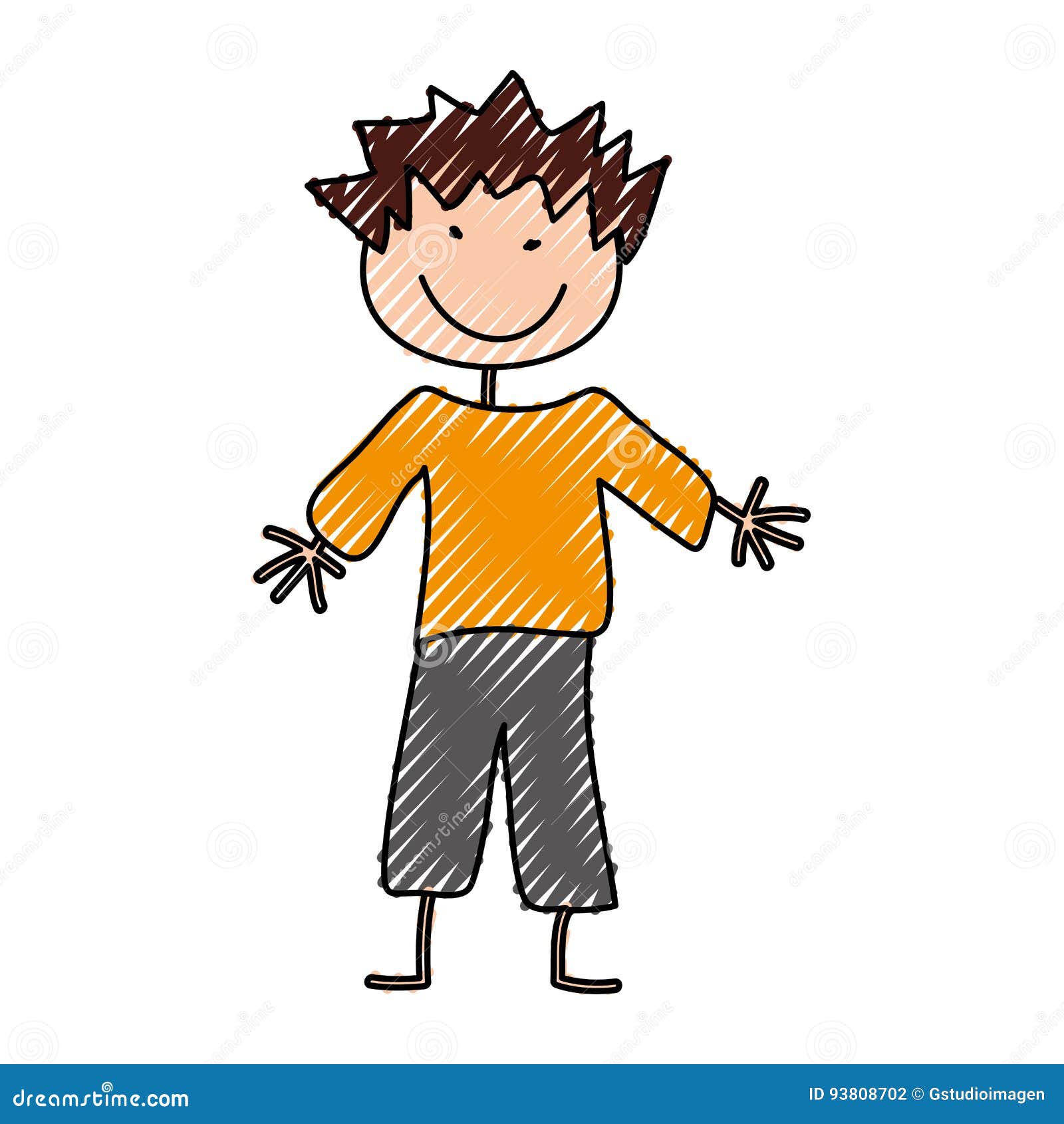 Icono Lindo Del Dibujo Del Muchacho Ilustración del Vector ...