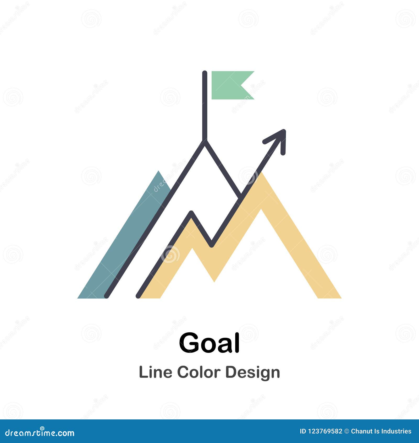 Icono Lineal Del Color De La Meta Ilustración del Vector - Ilustración ...