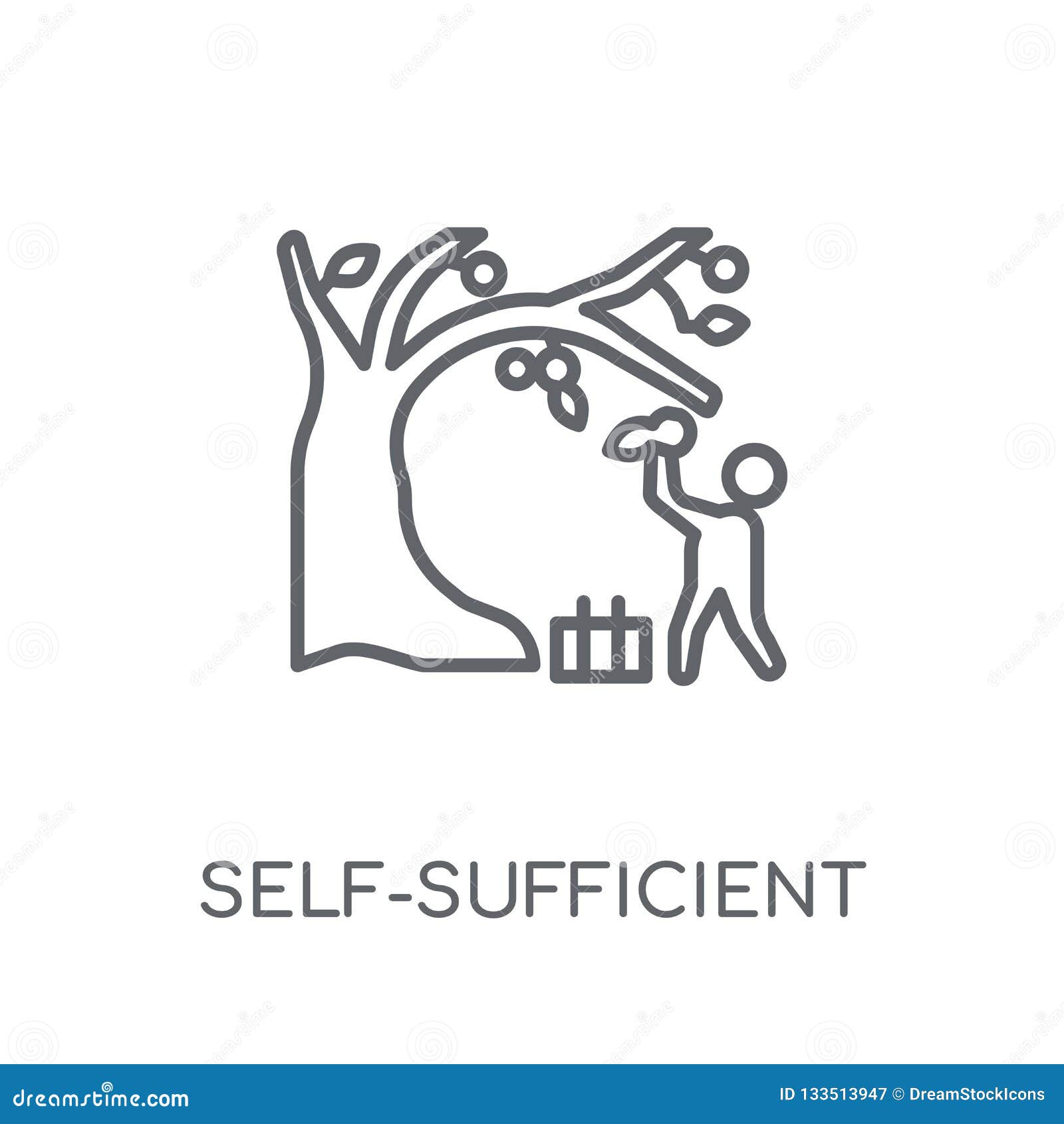 Icono Linear Autosuficiente Logotipo Autosuficiente Del Esquema Moderno ...