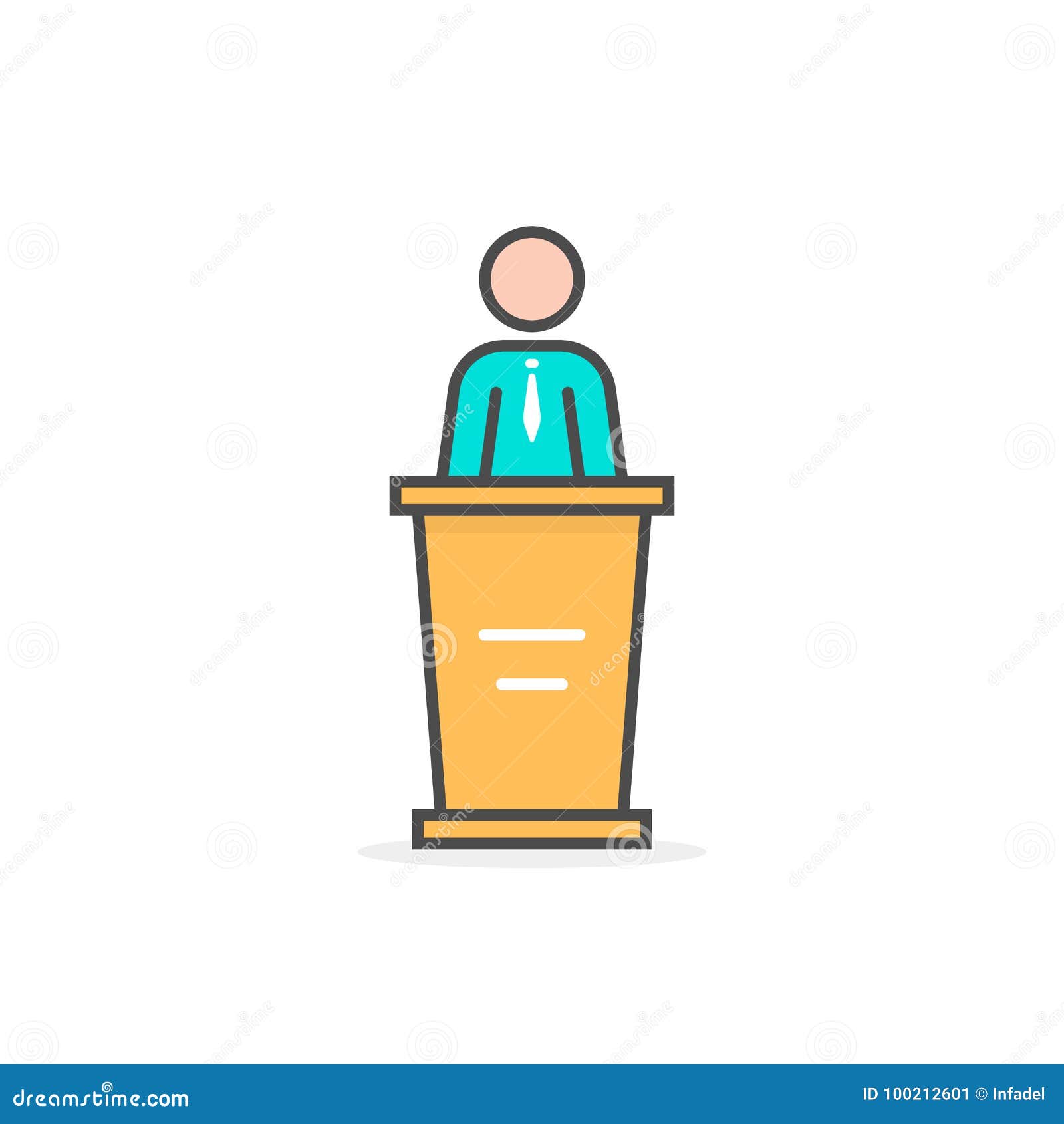 Icono Linear Coloreado Del Portavoz Ilustración del Vector ...