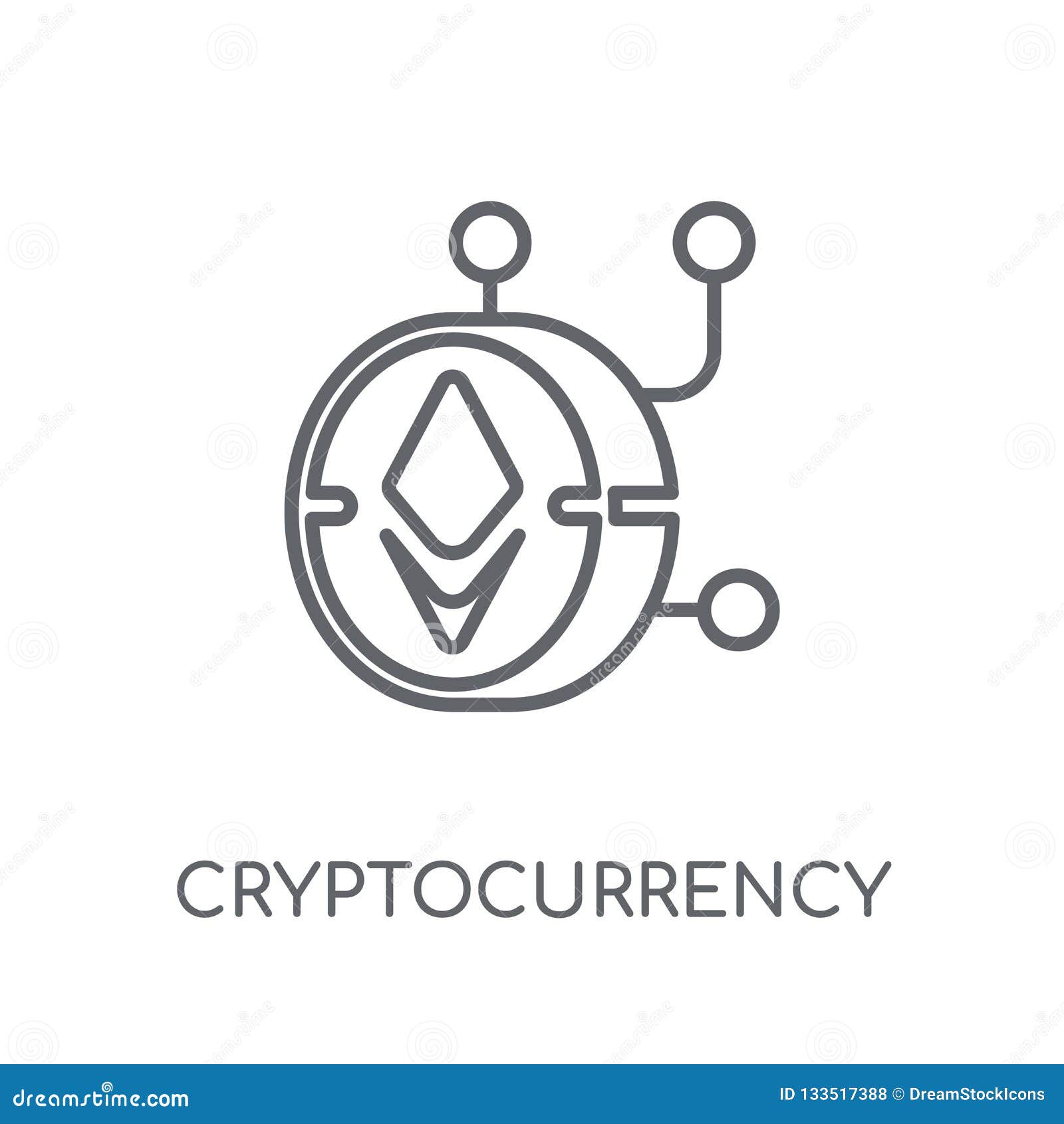 Icono Linear De Cryptocurrency Logotipo Moderno C De Cryptocurrency Del ...
