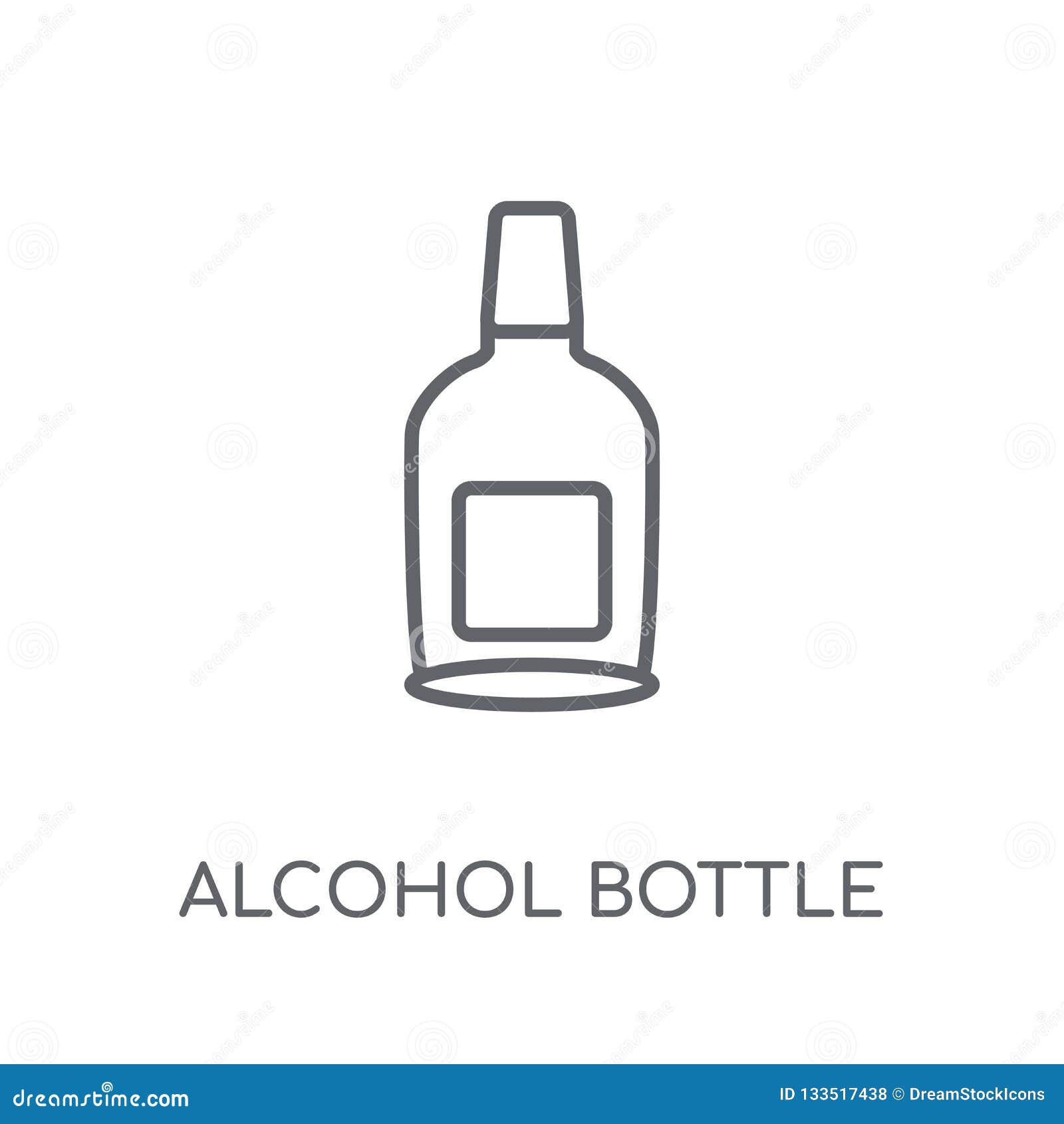 Icono Linear De La Botella Del Alcohol Logotipo Moderno C De La Botella ...