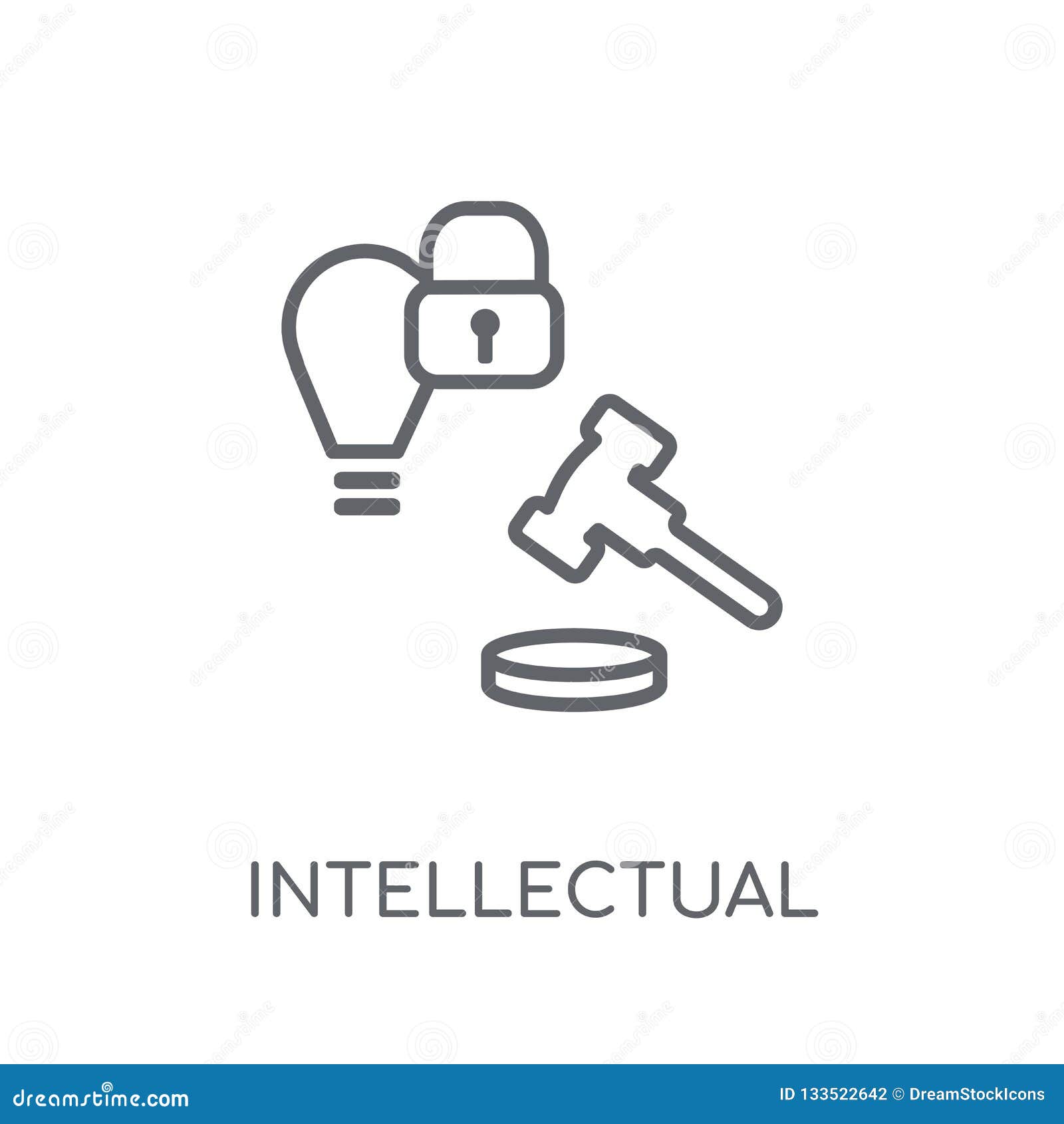 Icono Linear De La Propiedad Intelectual Esquema Moderno P Intelectual ...