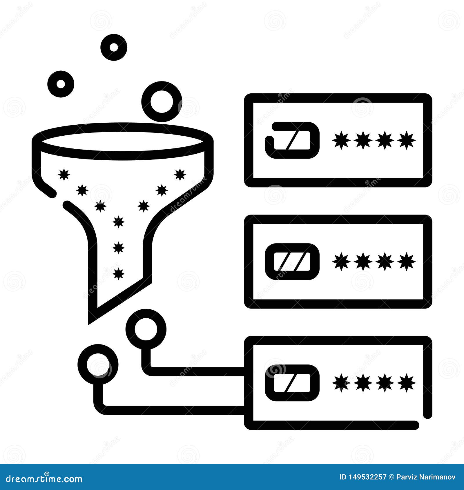 Icono Linear Del Sistema De La Filtraci?n De Datos Stock de ilustración - Ilustración de aislado ...