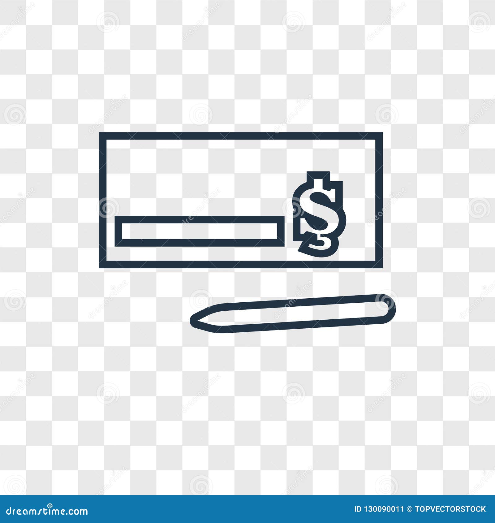 Icono Linear Del Vector Del Concepto Del Cheque Aislado En Backgr ...