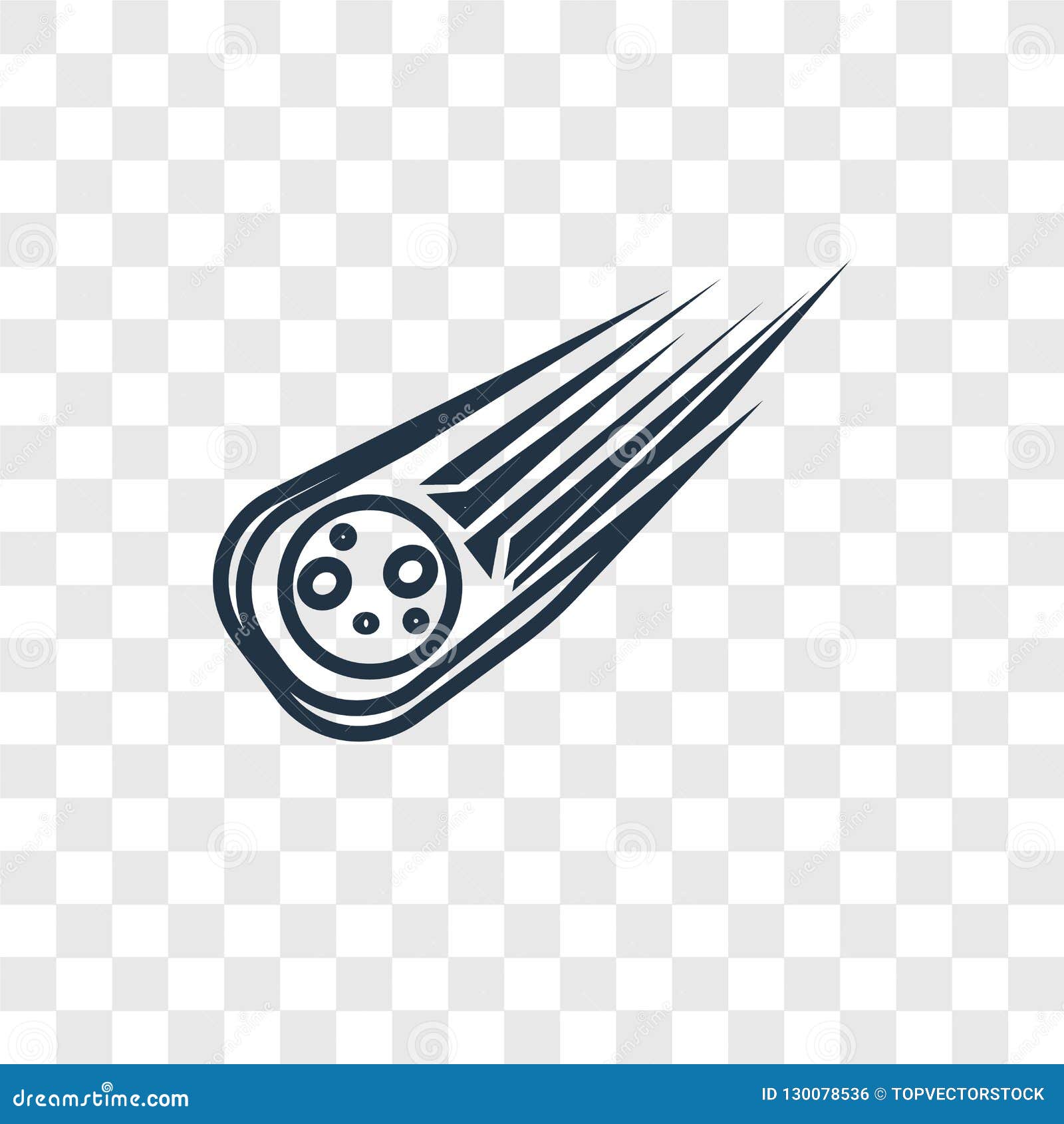 Icono Linear Del Vector Del Concepto Del Cometa Aislado En Backgro ...