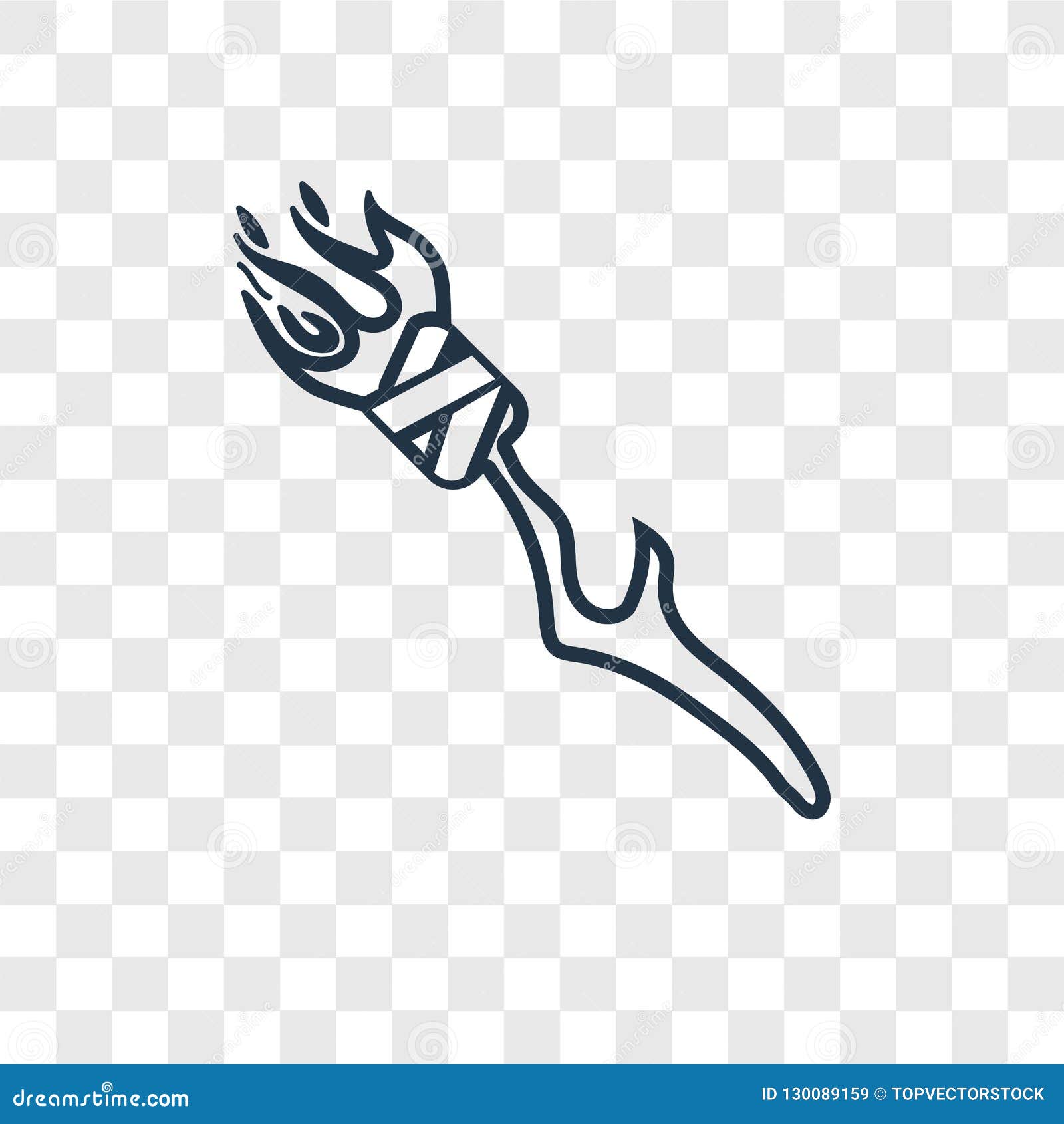 Icono Linear Del Vector Del Concepto De La Antorcha Aislado En Backgro ...