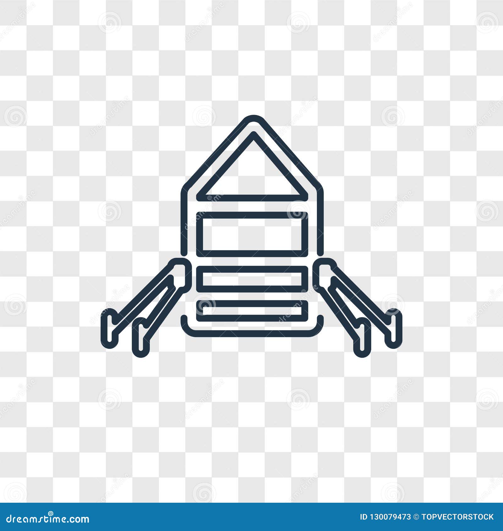 Icono Linear Del Vector Del Concepto De La Balsa Aislado En Backgrou ...