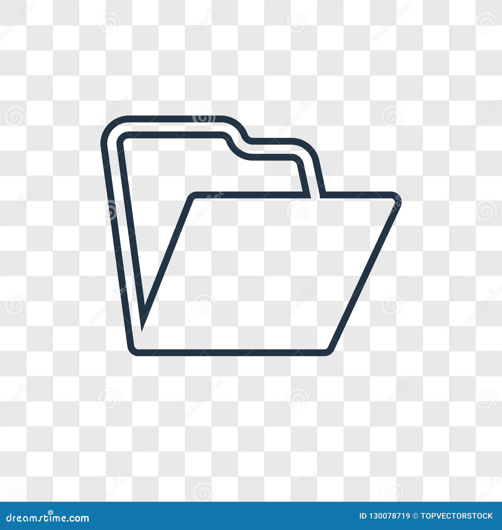 Icono Linear Del Vector Del Concepto De La Carpeta Aislado En Backgr ...