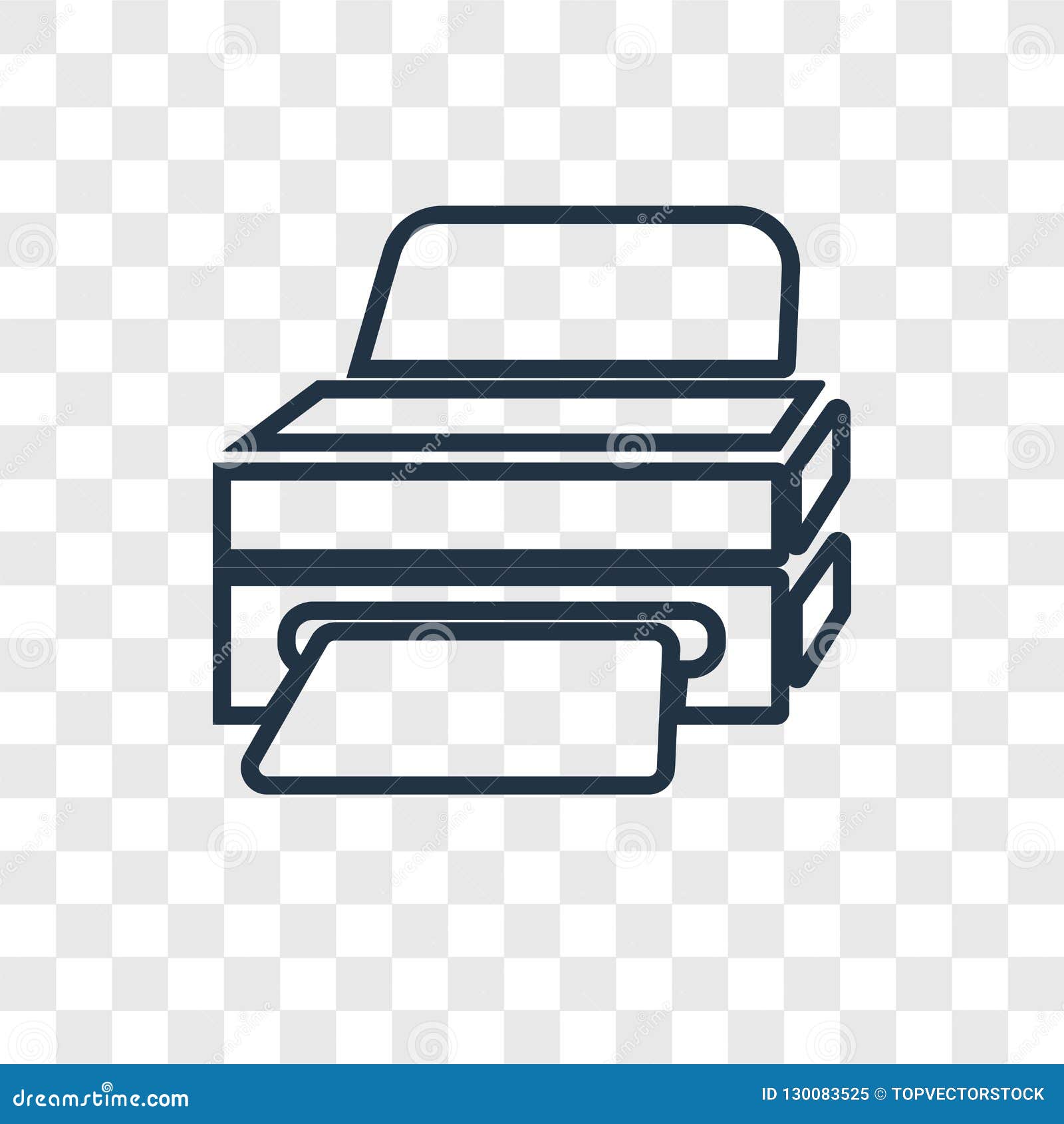 Icono Linear Del Vector Del Concepto De La Impresora Aislado En Backg ...