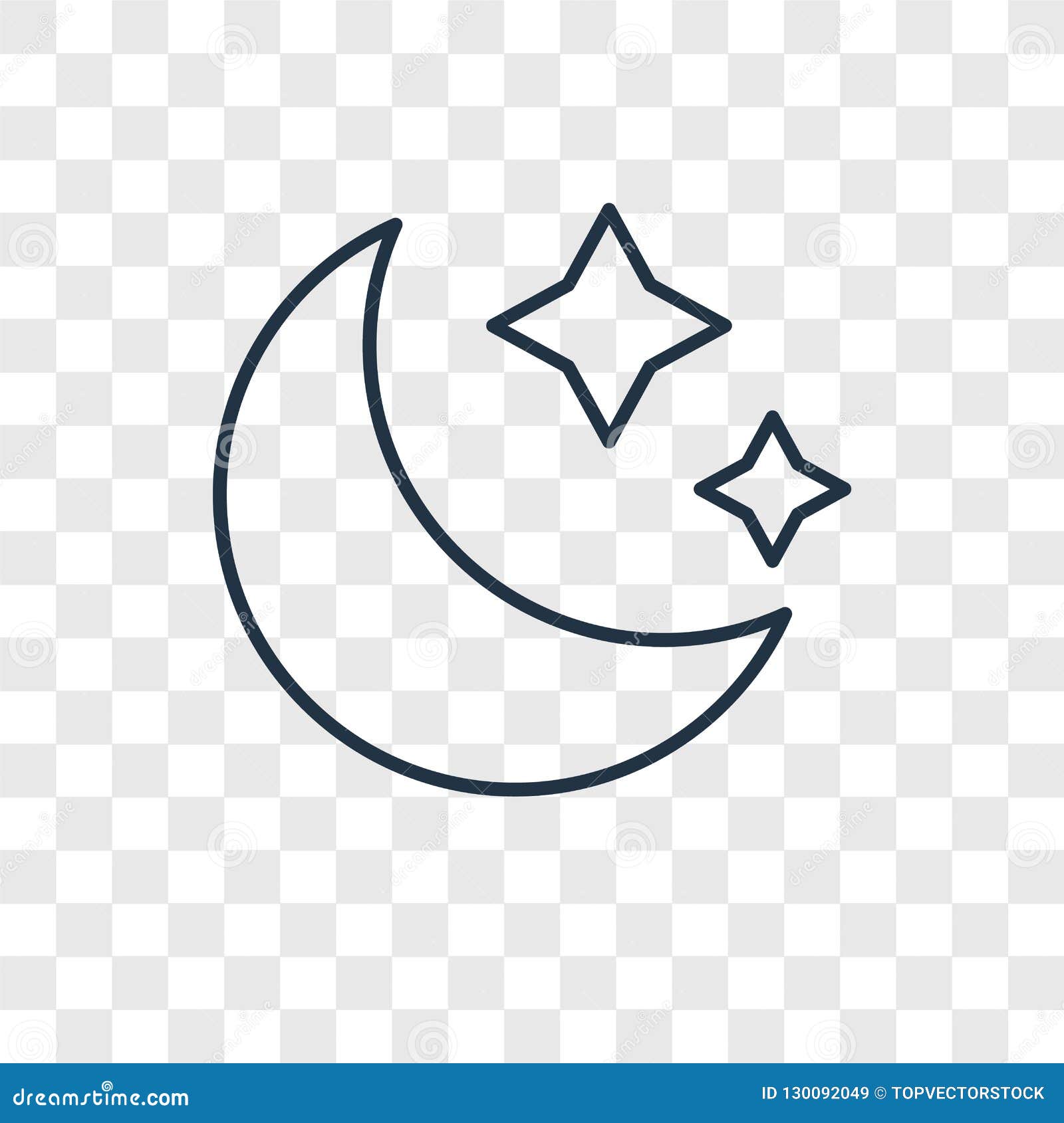 Icono Linear Del Vector Del Concepto De La Luna Aislado En Backgrou ...