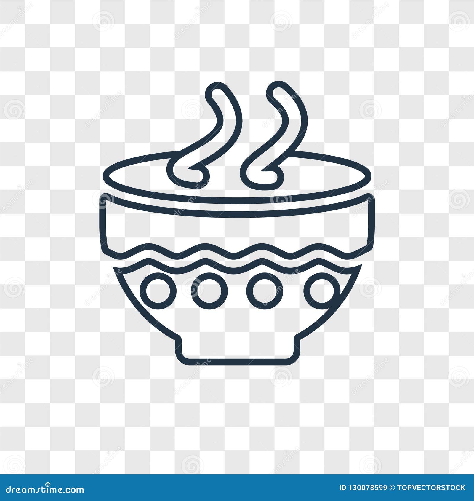 Icono Linear Del Vector Del Concepto De La Sopa Aislado En Backgrou ...