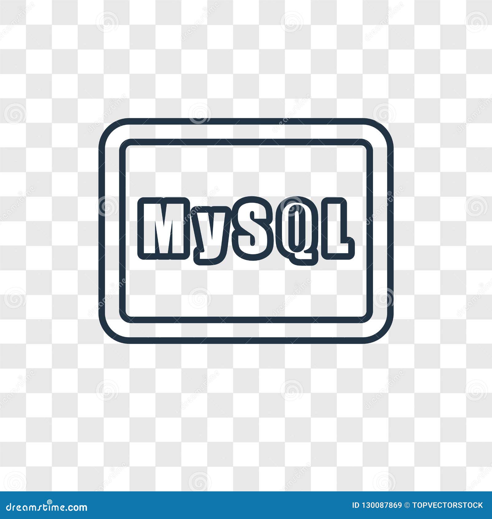 Icono Linear Del Vector Del Concepto De Mysql Aislado En Backgro ...