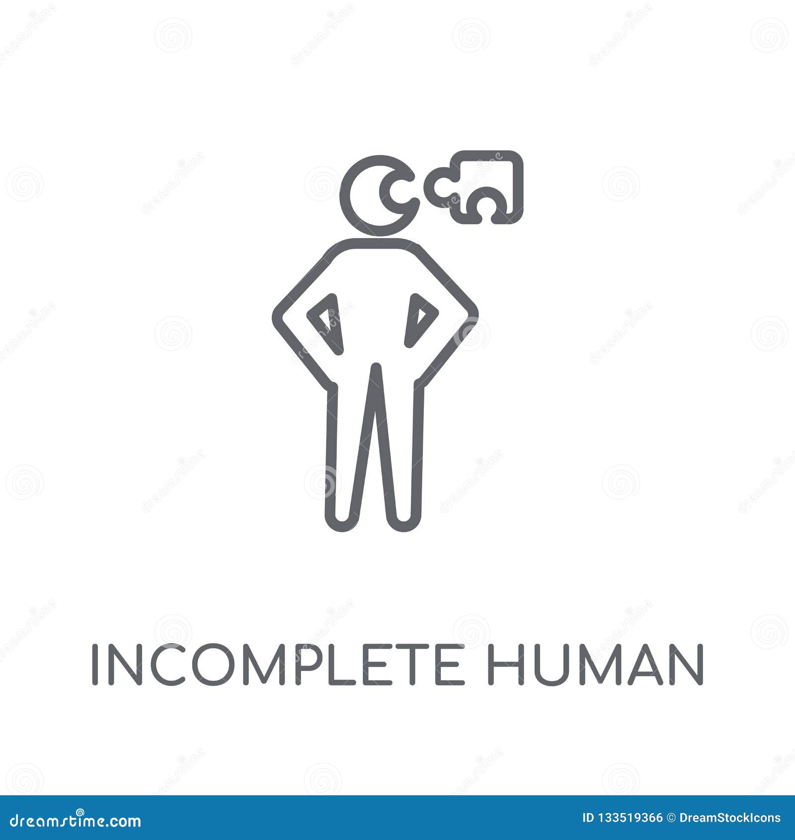 Icono Linear Humano Incompleto Lo Humano Incompleto Del Esquema Moderno ...